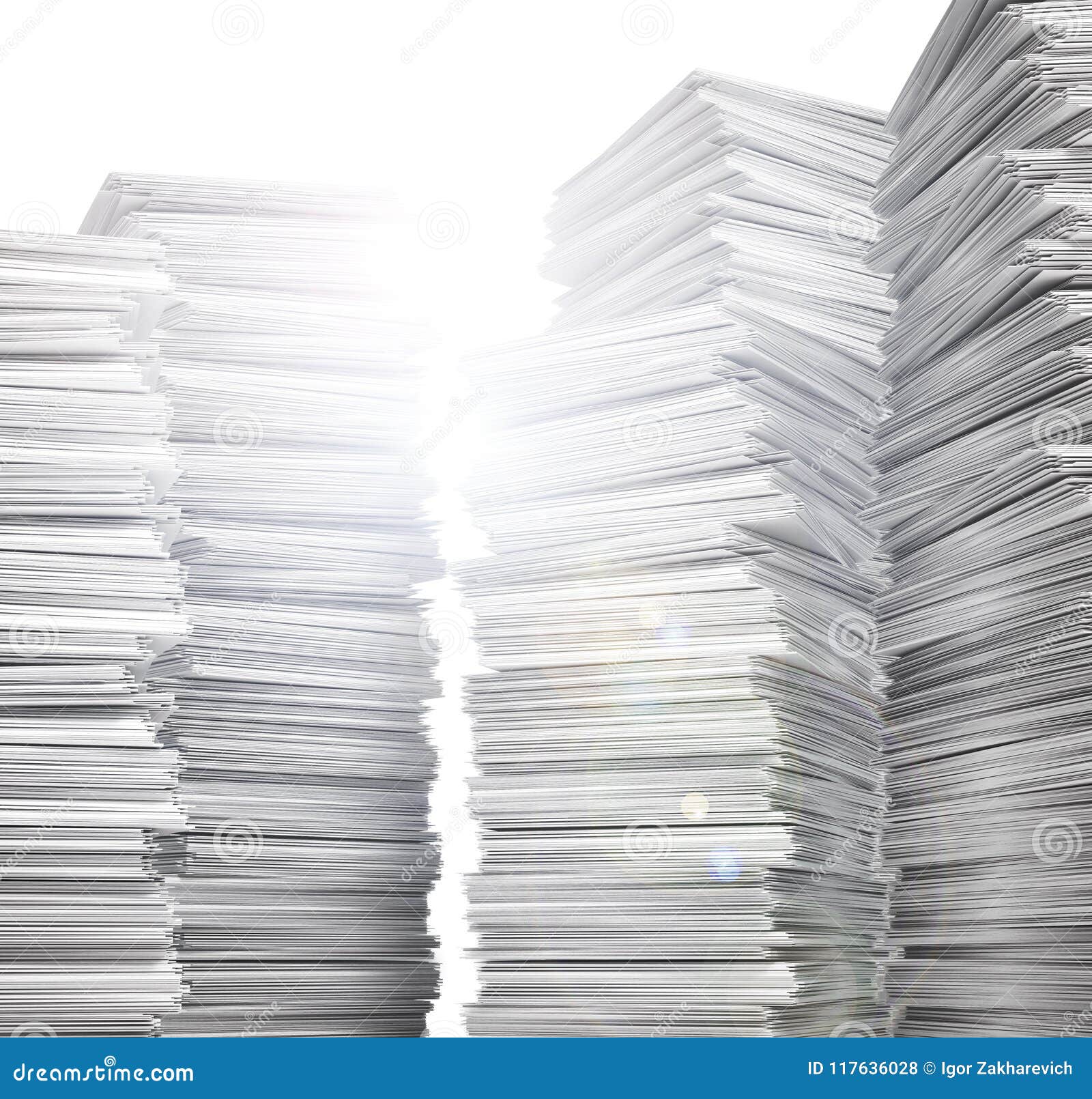 Stack of Clean, White Paper. Stock Photo - Image of data, high: 117636028