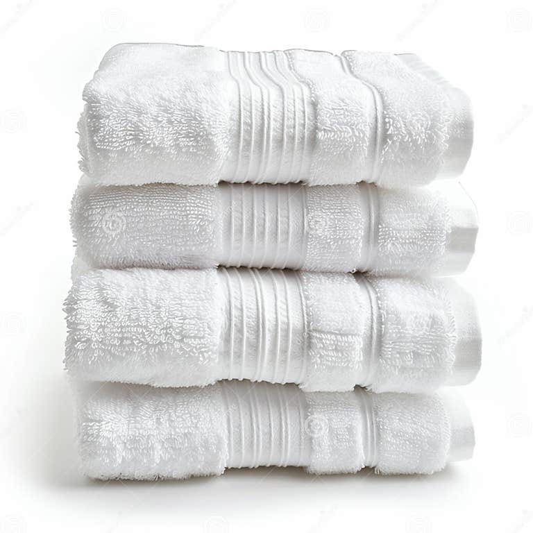 Stack of Clean White Towels Stock Illustration - Illustration of towel ...