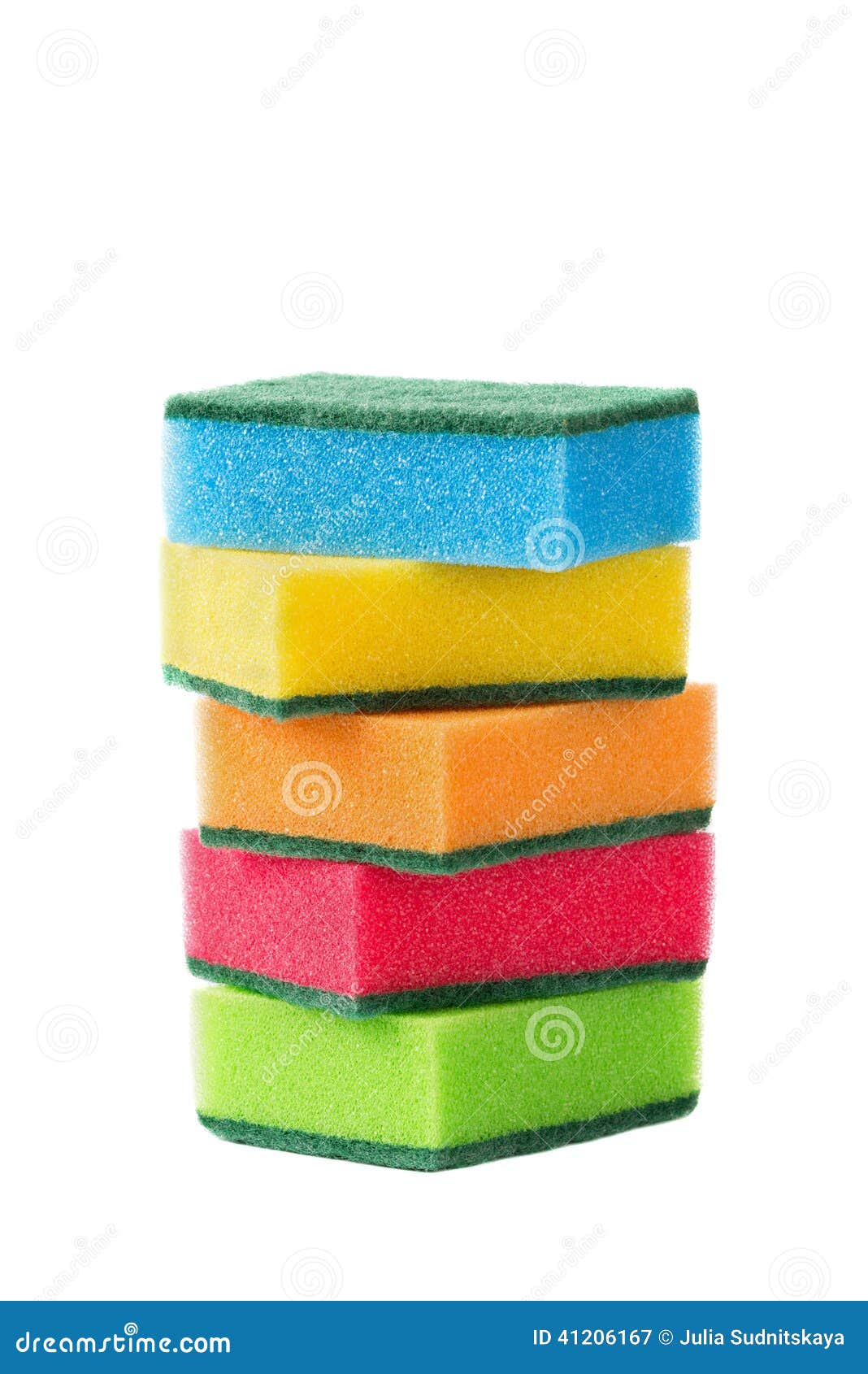 Stack of Cleaning Sponges Isolated Stock Image - Image of colorful ...