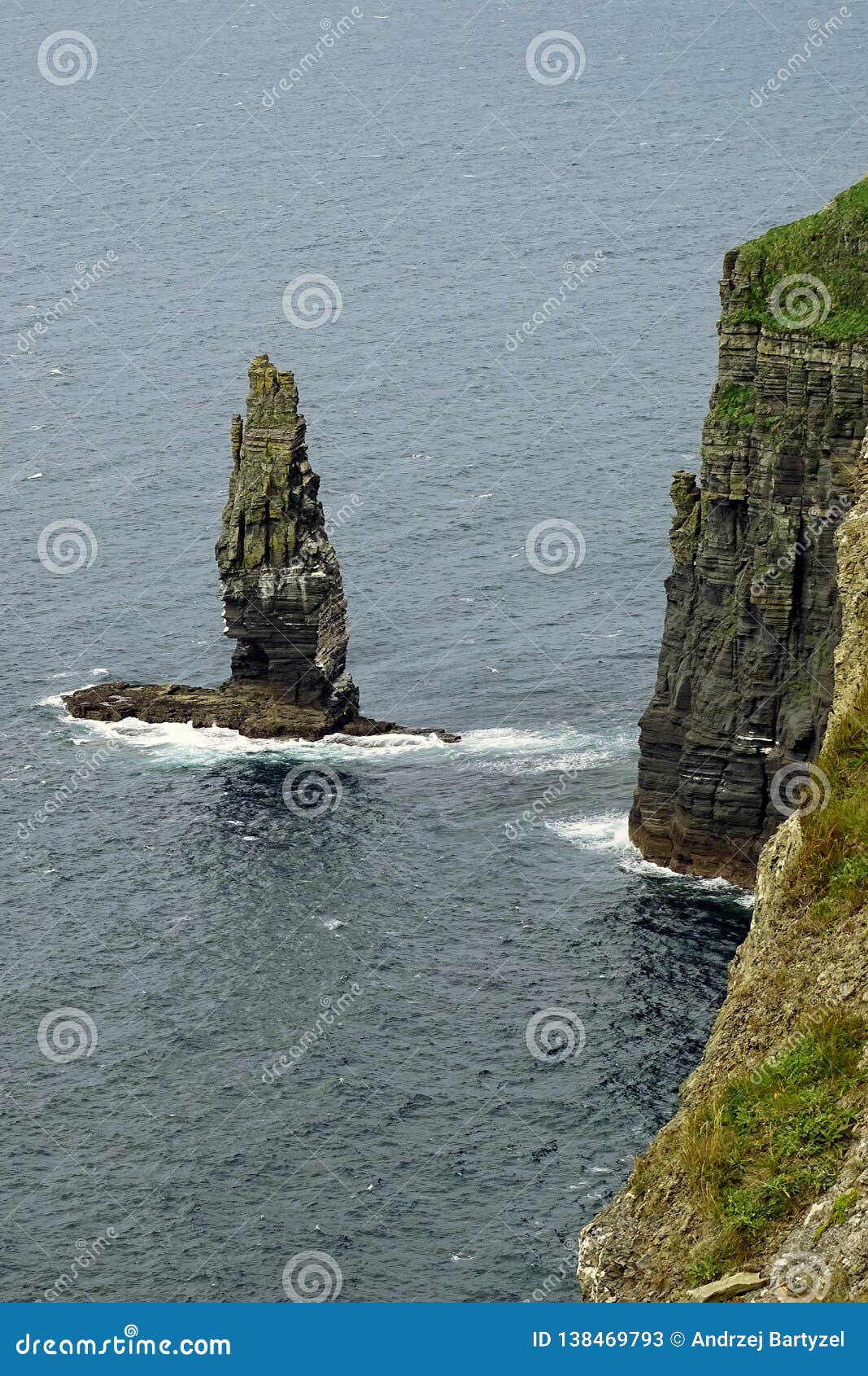 Stack at Cliffs of Moher in Ireland Stock Image - Image of blue, scenic ...