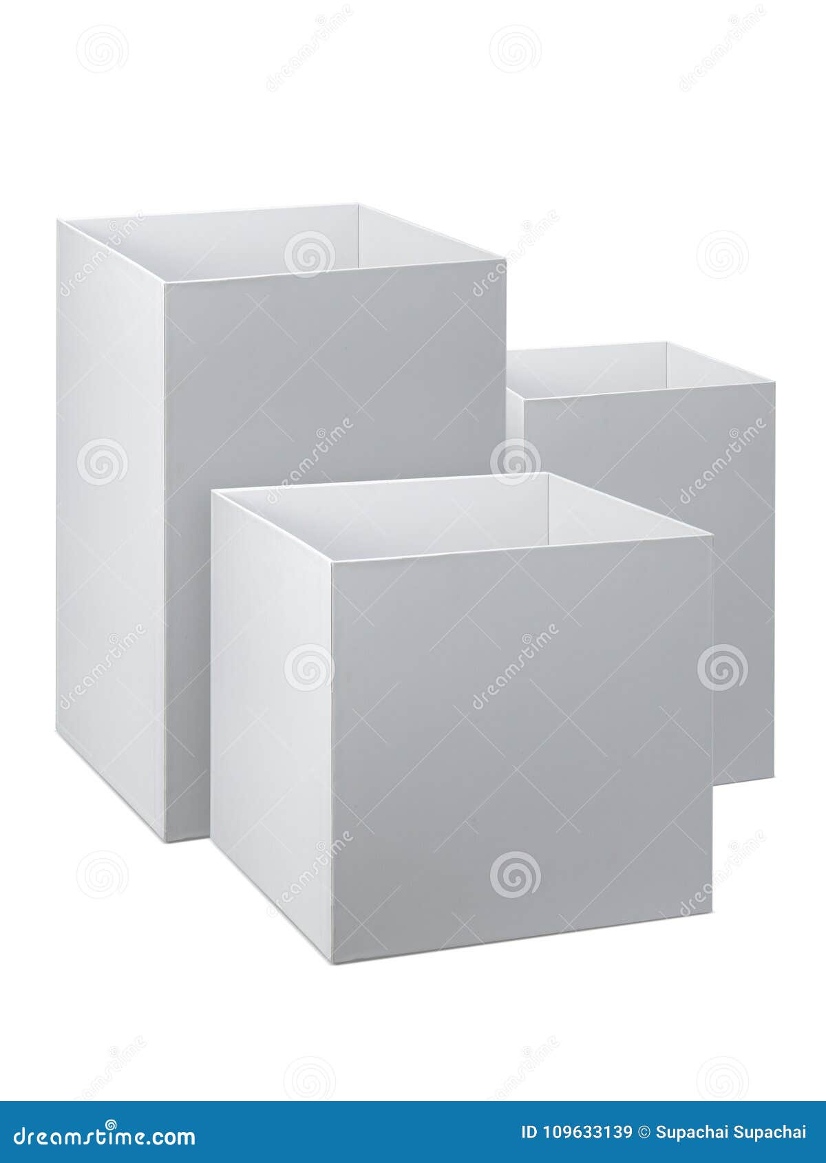 Stack of Closed Cardboard Boxes Isolated on White Background Stock ...