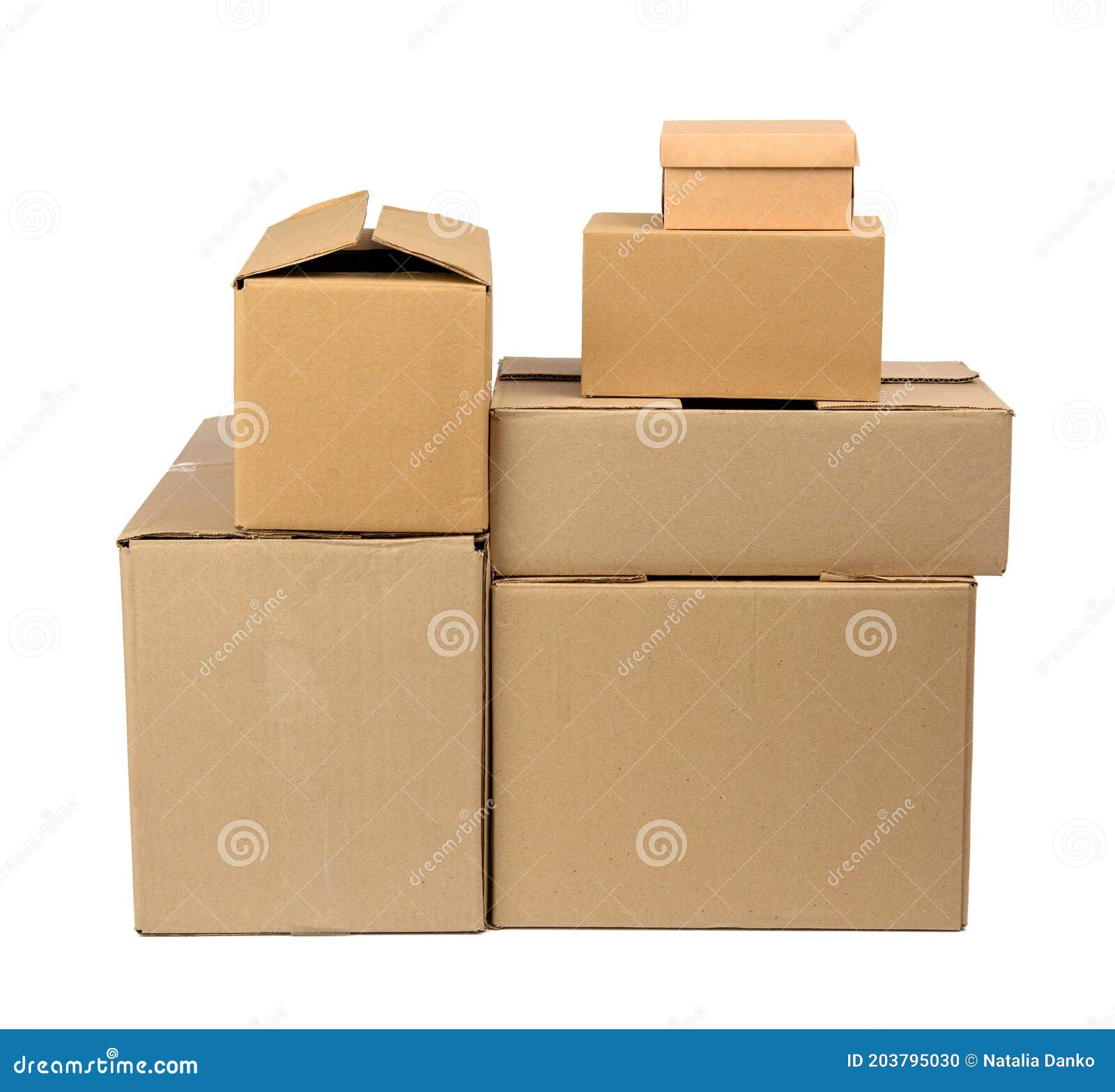 Stack of Closed Cardboard Brown Paper Boxes Stock Photo - Image of pack ...