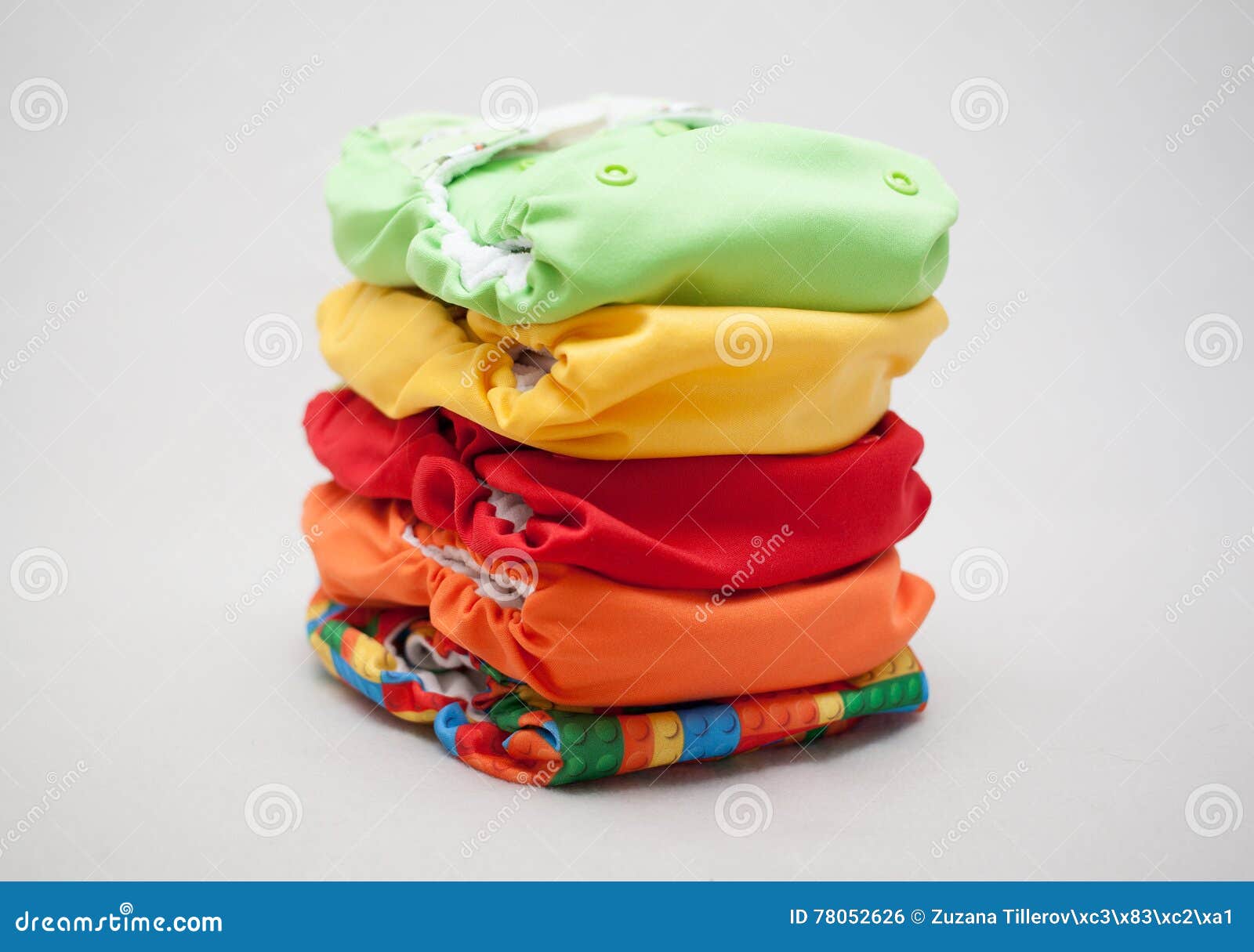 Stack of Cloth Diapers Different Colors Stock Photo - Image of primary ...