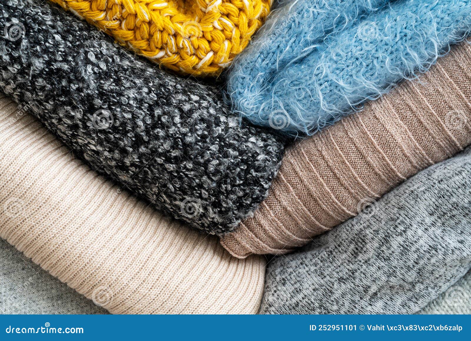 Stack of Clothes with Different Colours and Materials Stock Image ...