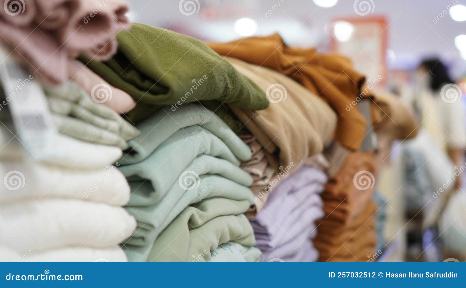 Stack of Clothes are Displayed at Shopping Mall Stock Photo - Image of ...