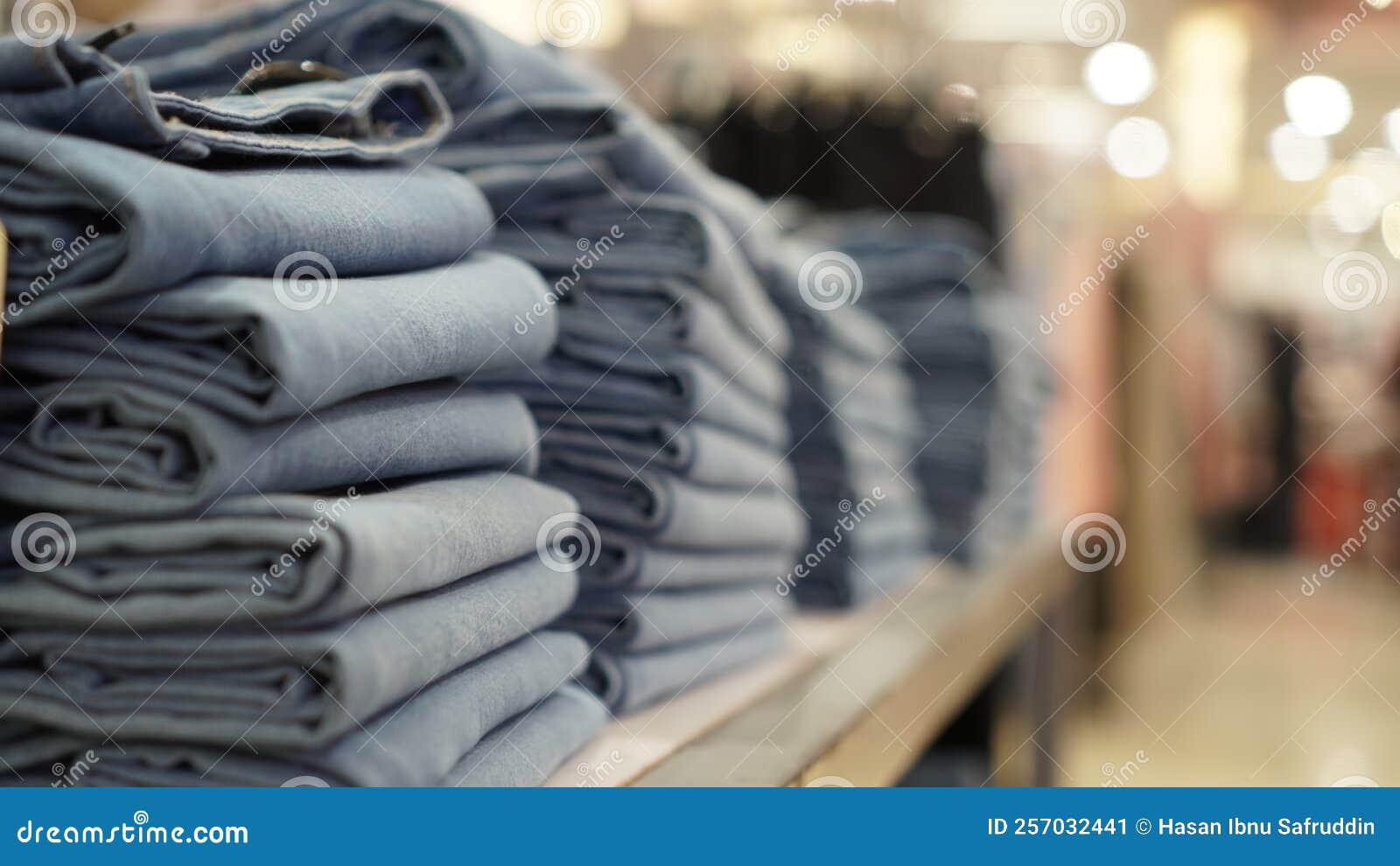 Stack of Clothes are Displayed at Shopping Mall Stock Image - Image of ...