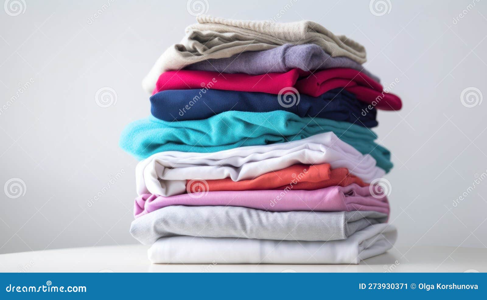 Stack of Clothes. a Family Laundry Pile Stock Illustration ...