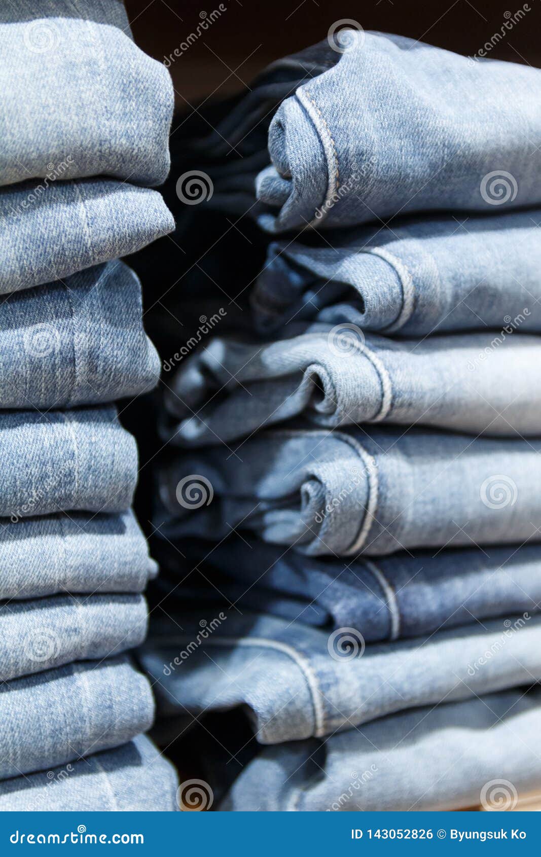 Stack of Clothes Jeans Pants Stock Photo - Image of denim, fabric ...