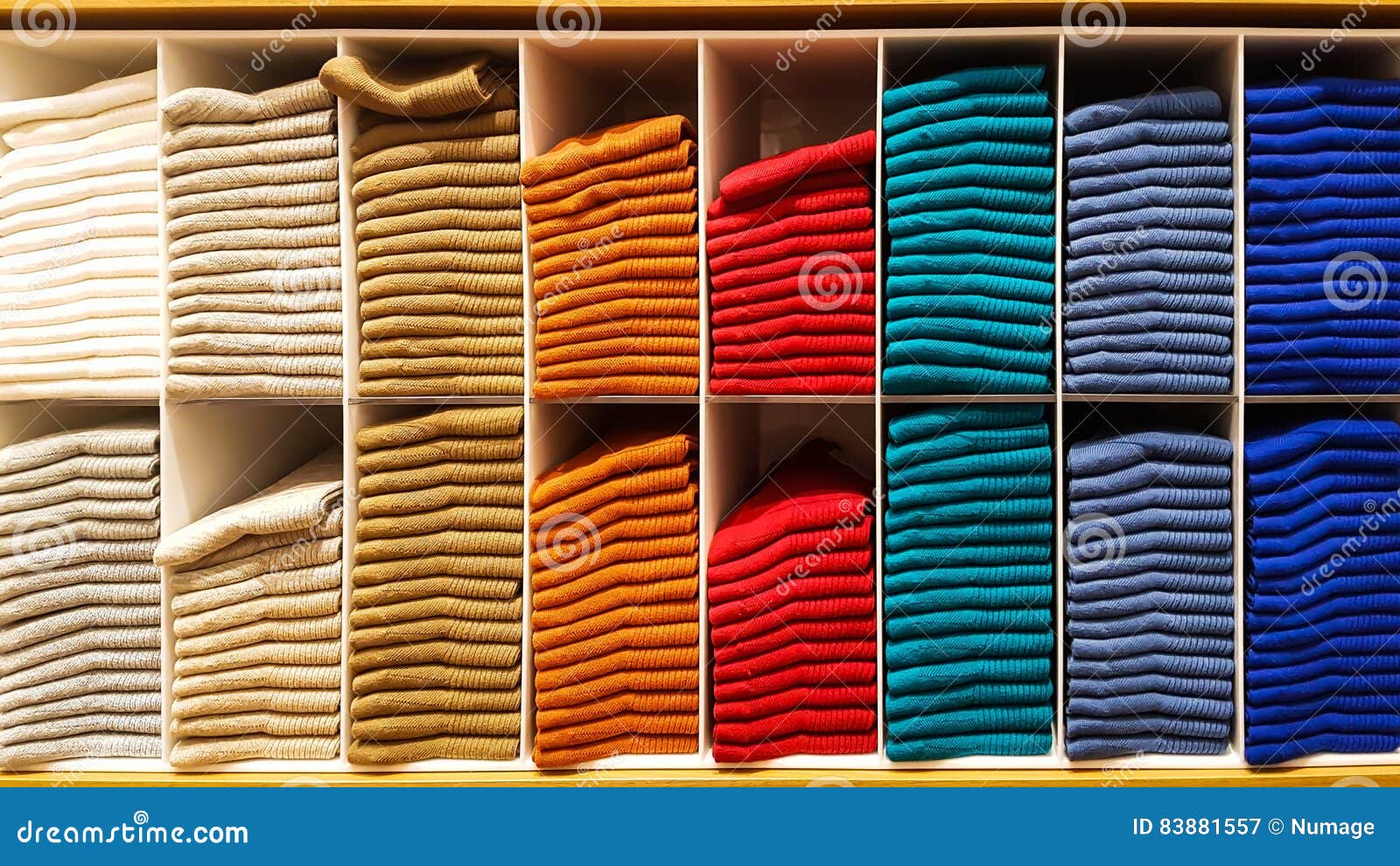 Stack Of Clothes On A Shelf Royalty-Free Stock Photo | CartoonDealer ...