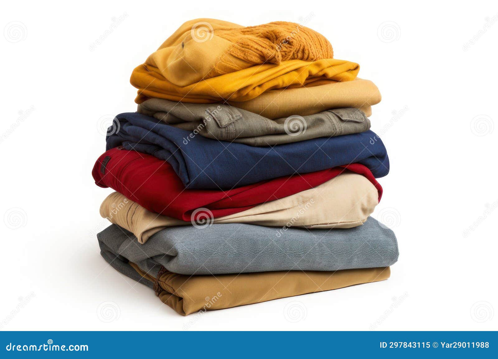 Stack of Clothes on a White Background. AI Generative Stock ...