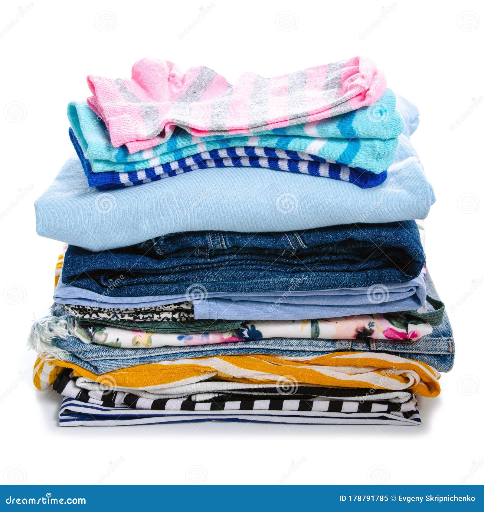 Stack Clothing Colorful Summer Stock Image - Image of background ...