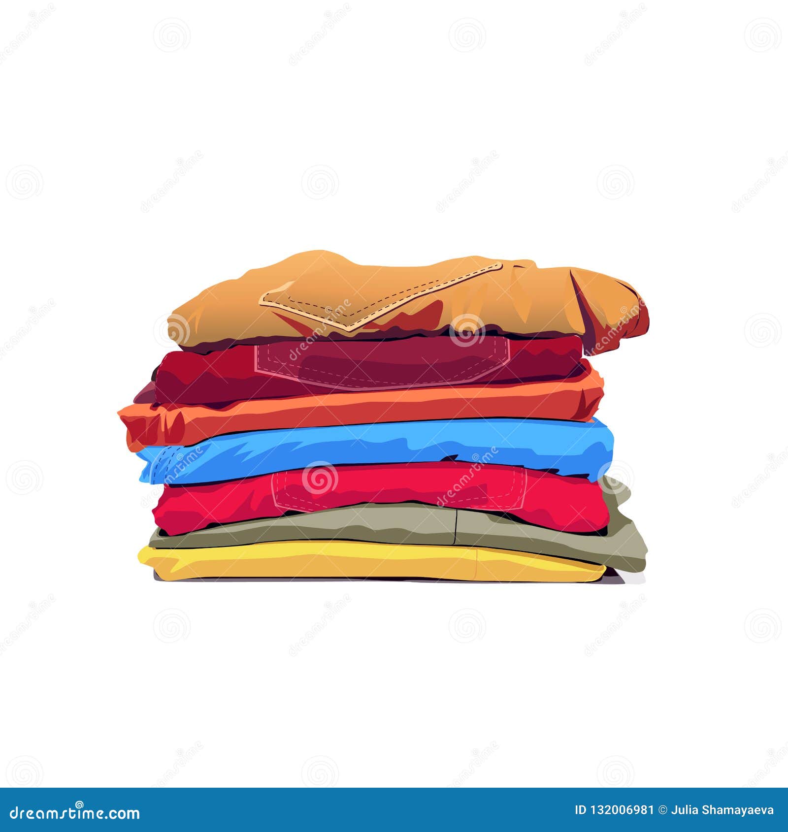 Stack of Clothing Isolated on White Background. Stock Vector ... Stack of Clothing Isolated on White Background. Stock Vector ...