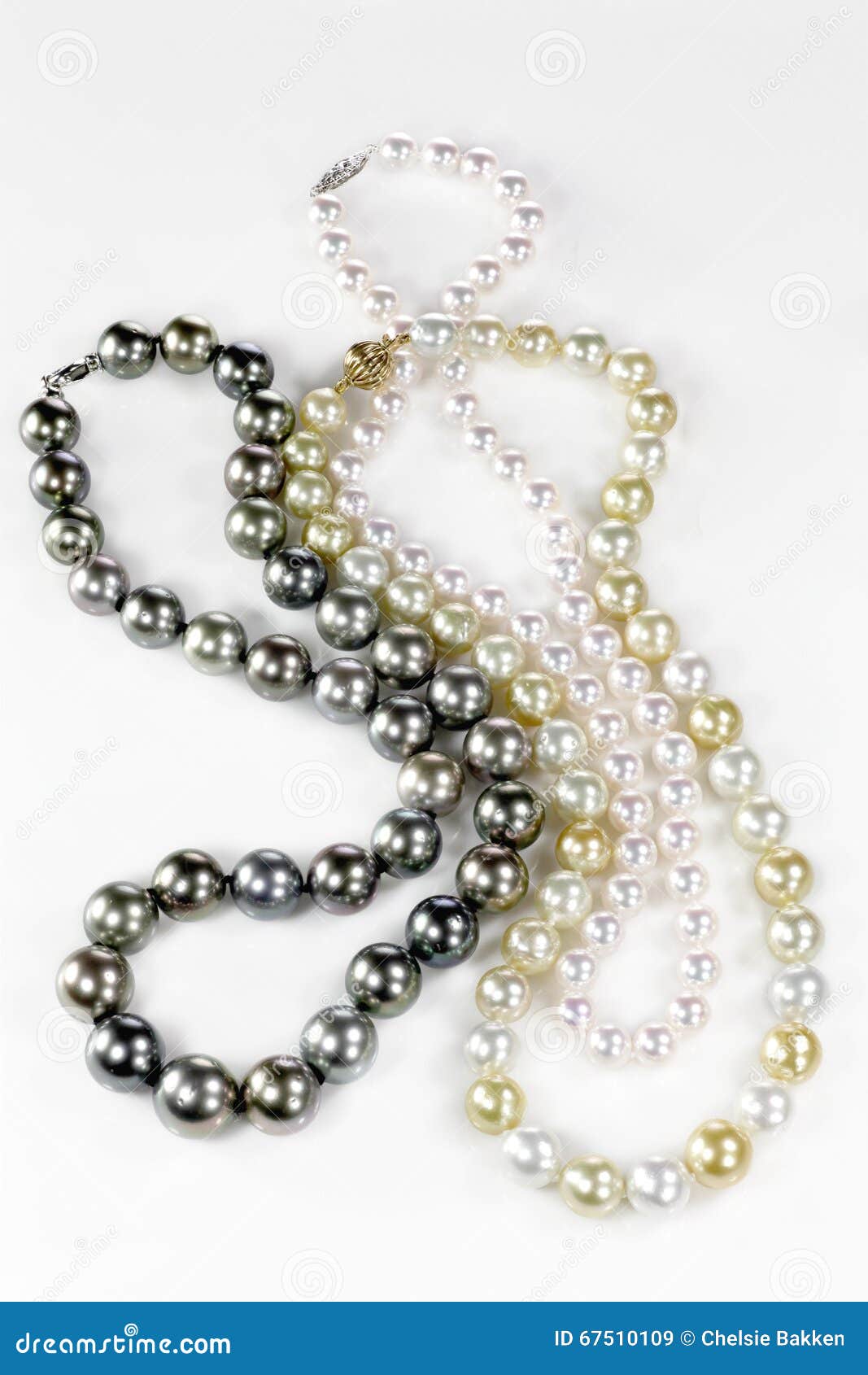 Stack Cluster Group of Pearl Necklaces Stock Image - Image of bridal ...