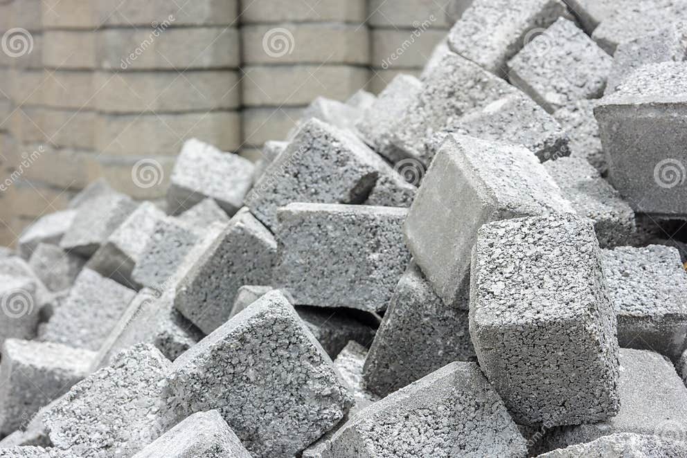 Stack of cobblestone. stock image. Image of mason, brick - 34797755