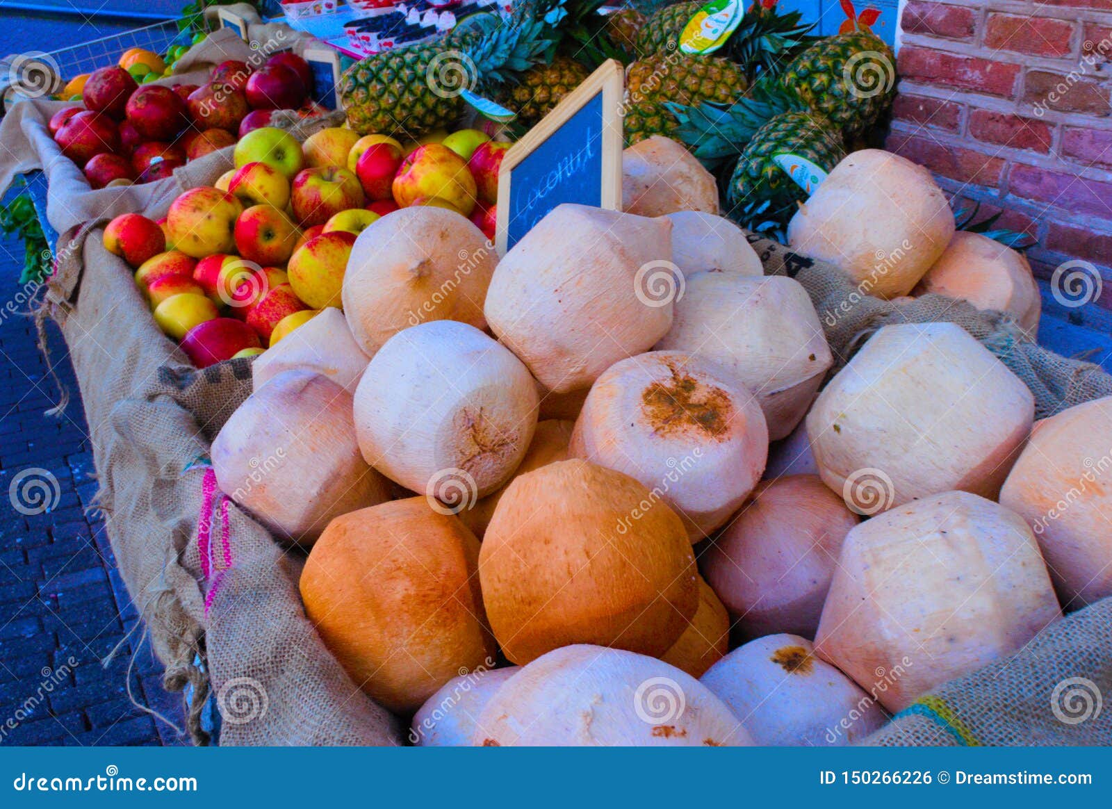 Stack of coconuts stock photo. Image of delicious, color - 150266226