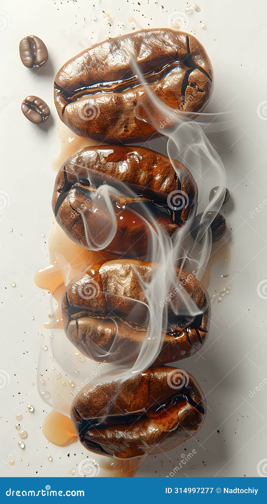 A Pile of Coffee Beans Emitting Smoke, Resembling a Swarm of Insects ...