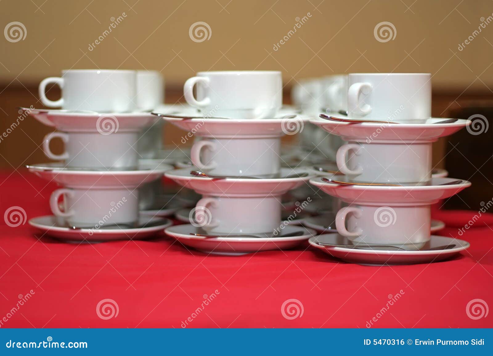 Stack of Coffee Cups at Banquet Stock Photo - Image of cups, coffee ...