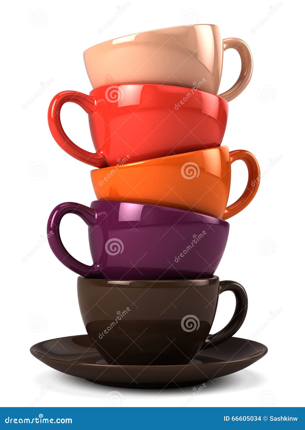 Stack of coffee cups stock illustration. Illustration of breakfast ...