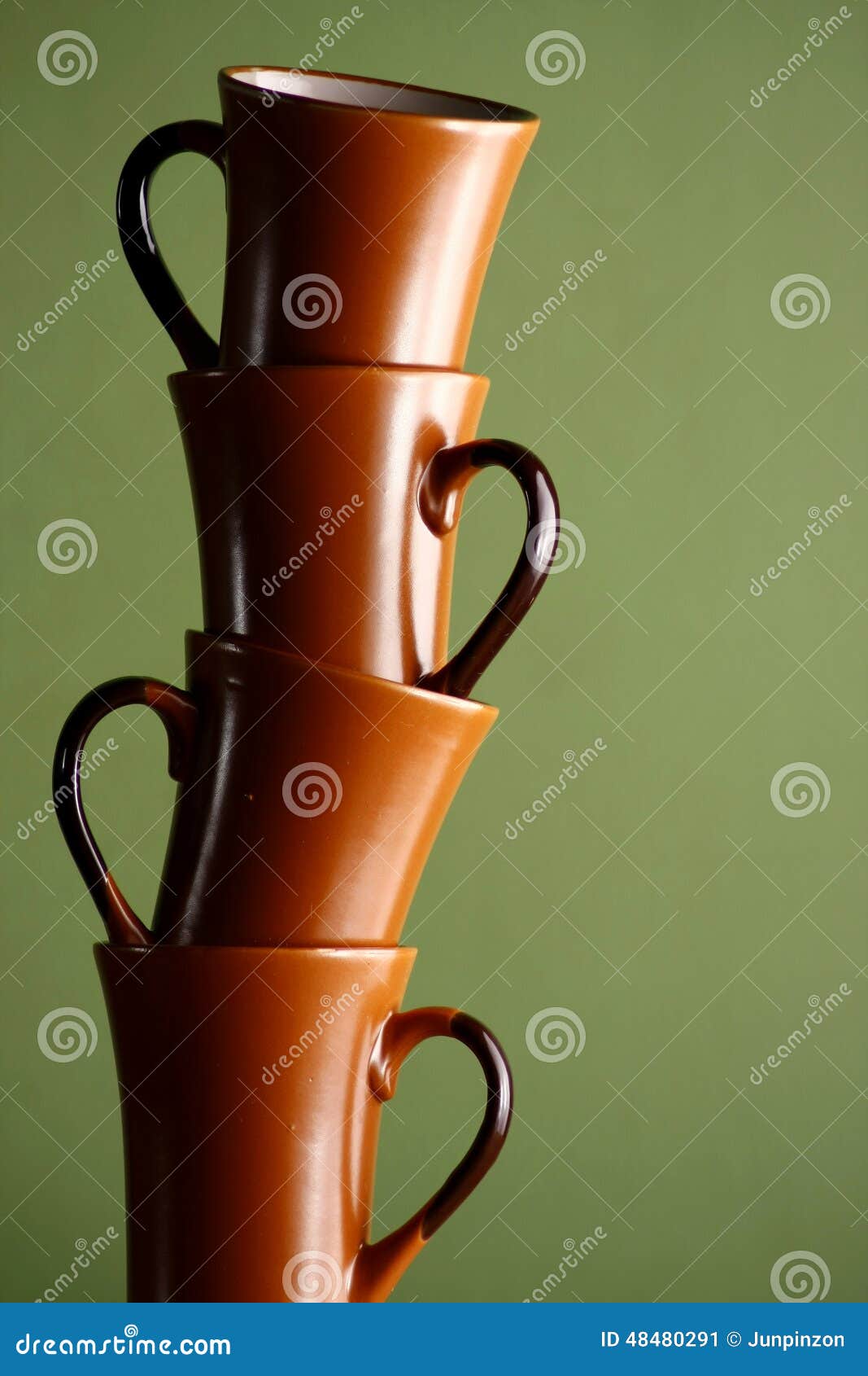 Stack of coffee mugs stock image. Image of wood, drink - 48480291