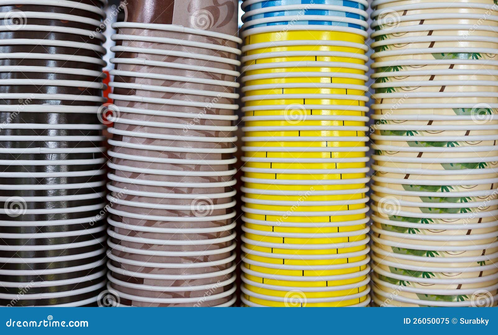 Stack of coffee paper cups stock image. Image of cafe - 26050075