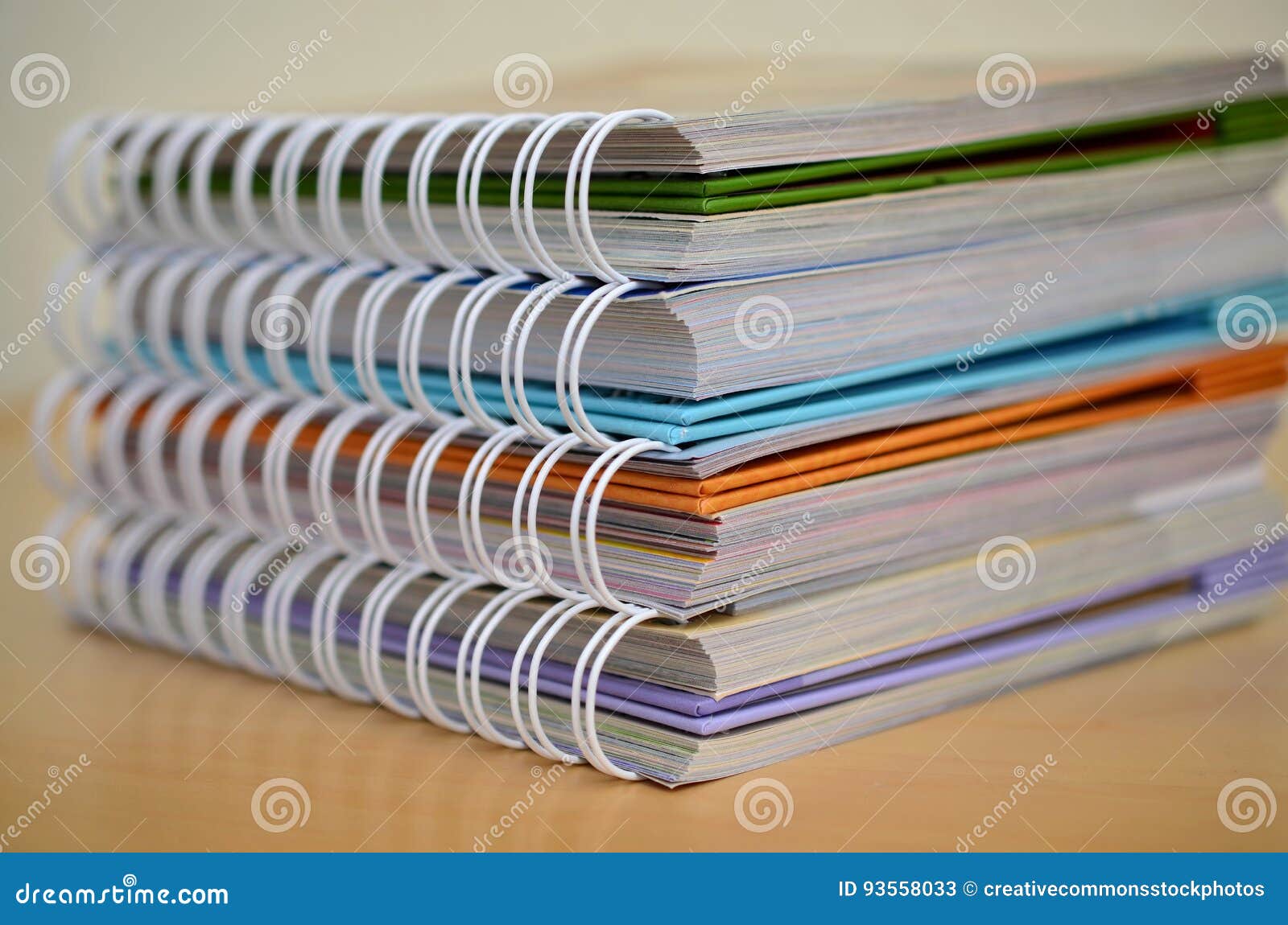 Stack Of Coil Bound Books Picture. Image: 93558033