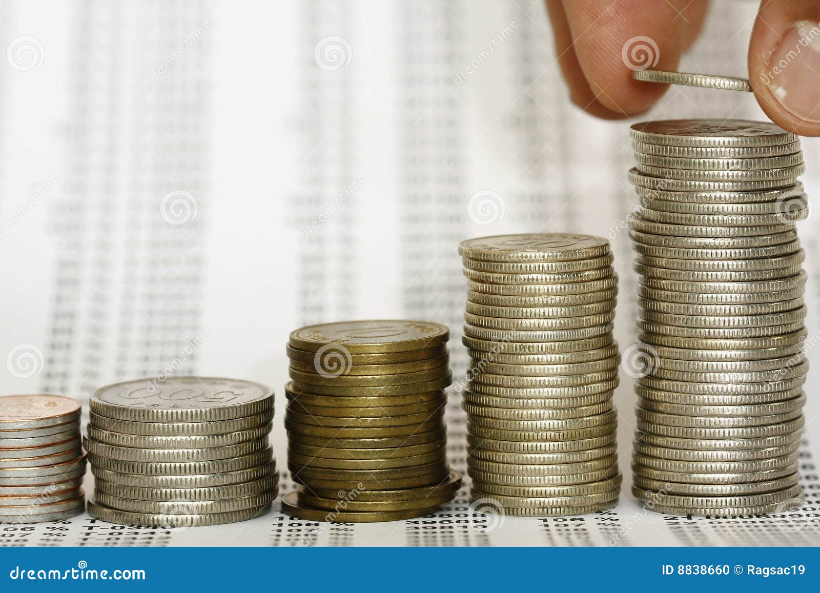 Stack of coin stock photo. Image of invest, background - 8838660