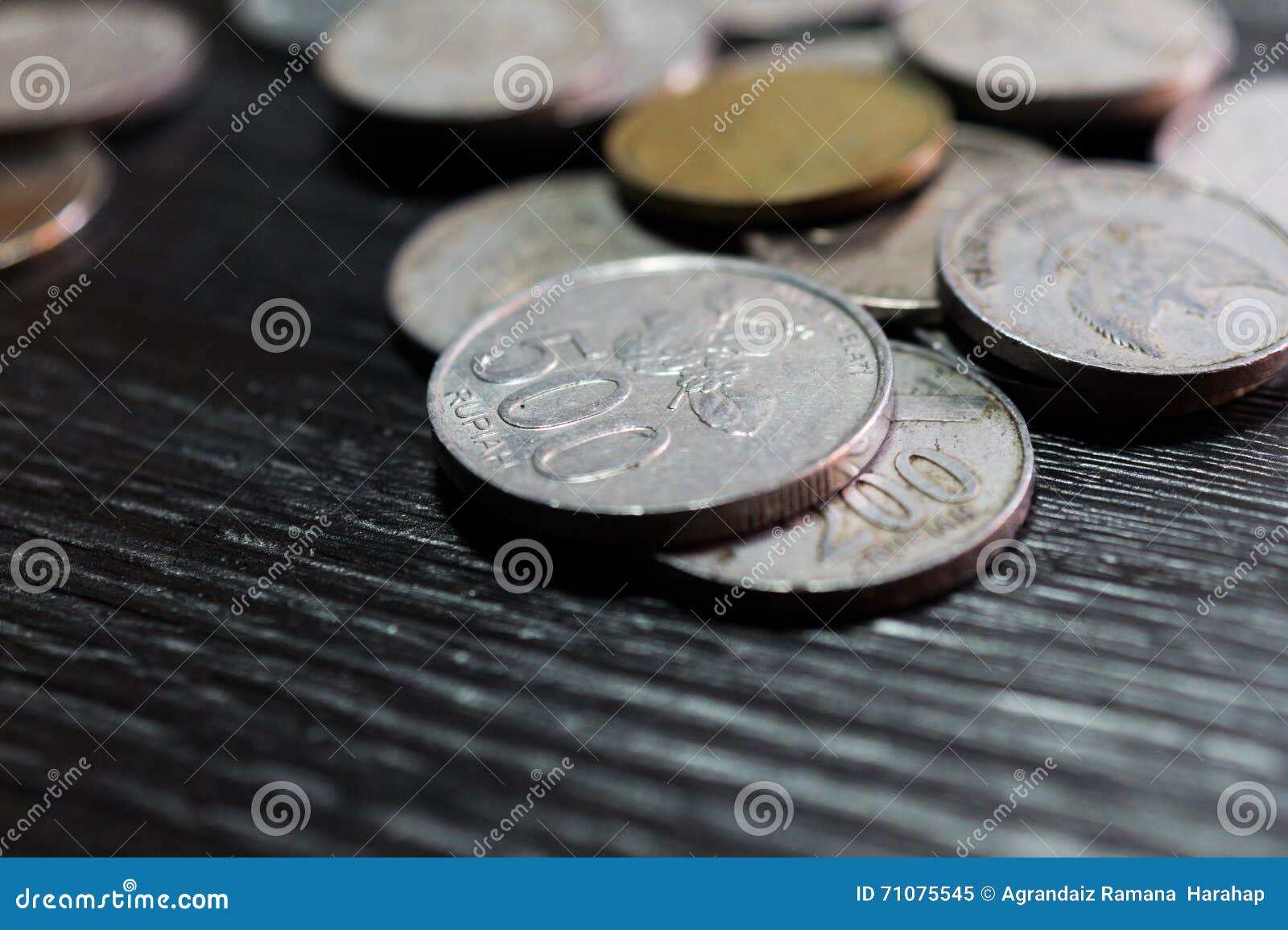 Stack of Coin on Black Wood Pattern Stock Image - Image of financial ...