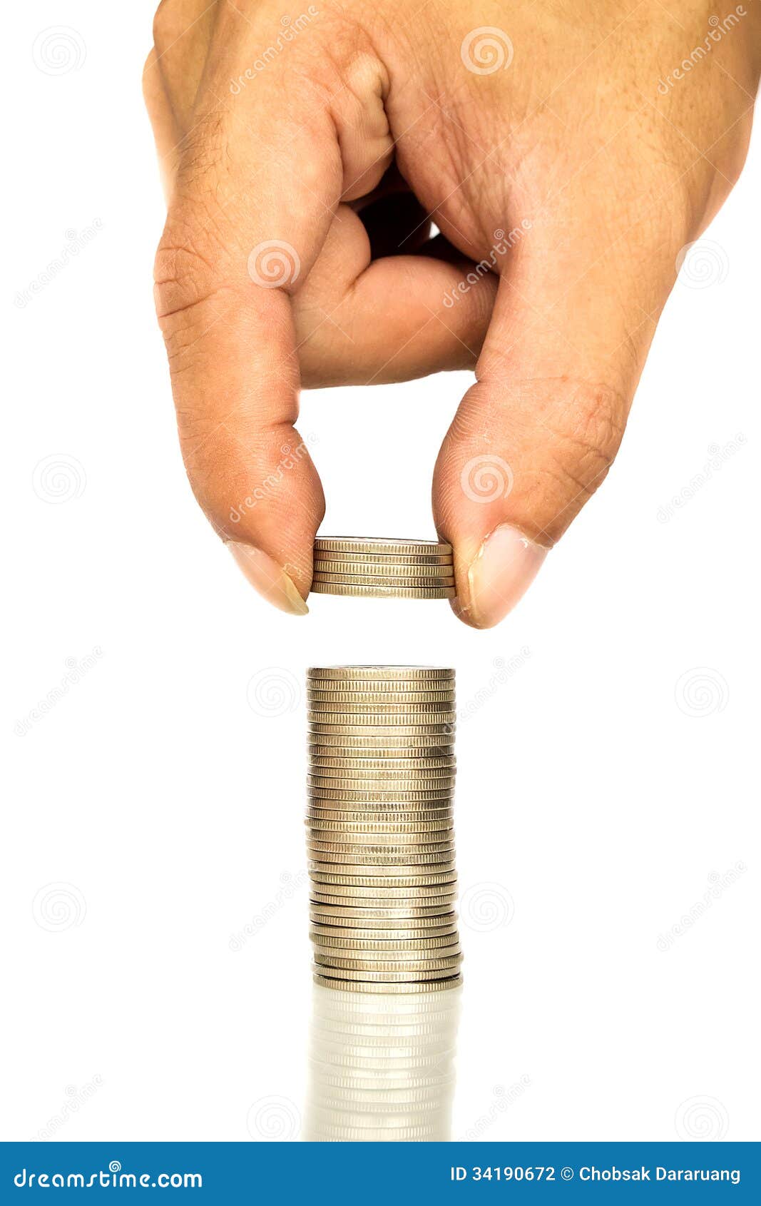 Stack of coin stock photo. Image of savings, progress - 34190672