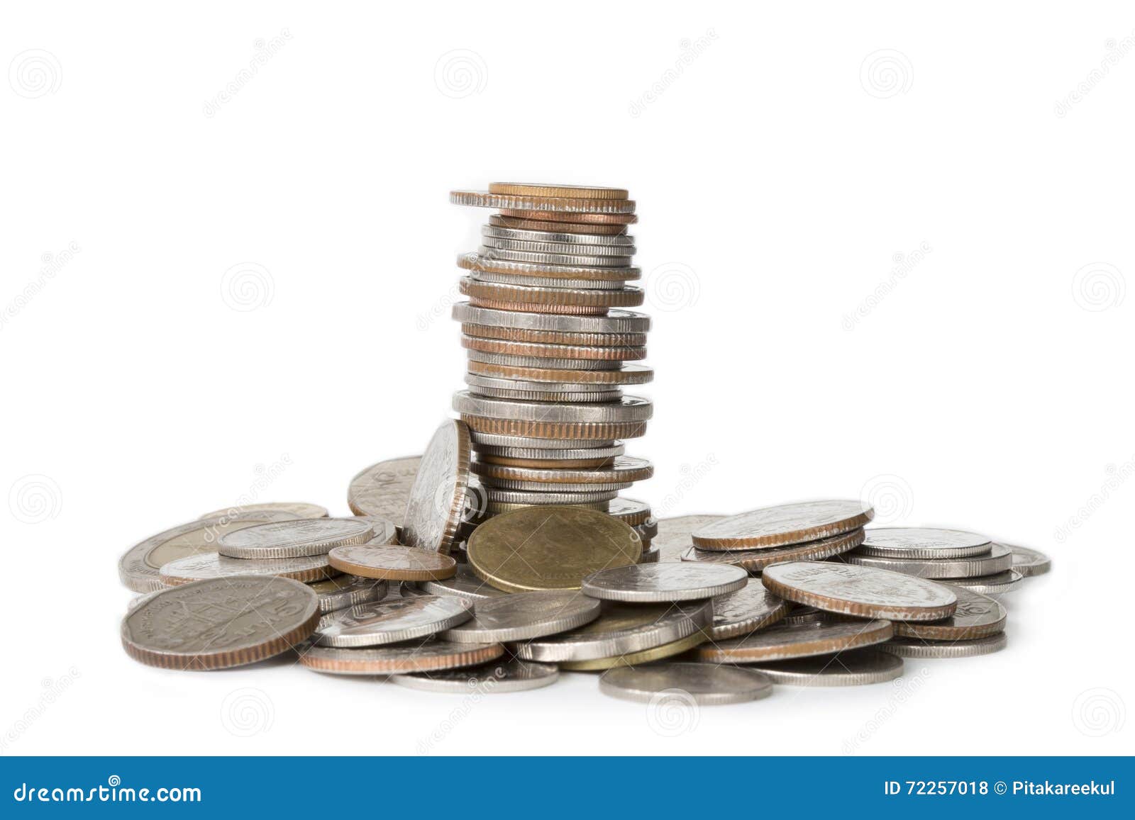 Stack of Coin Isolated on White Background. Stock Photo - Image of ...