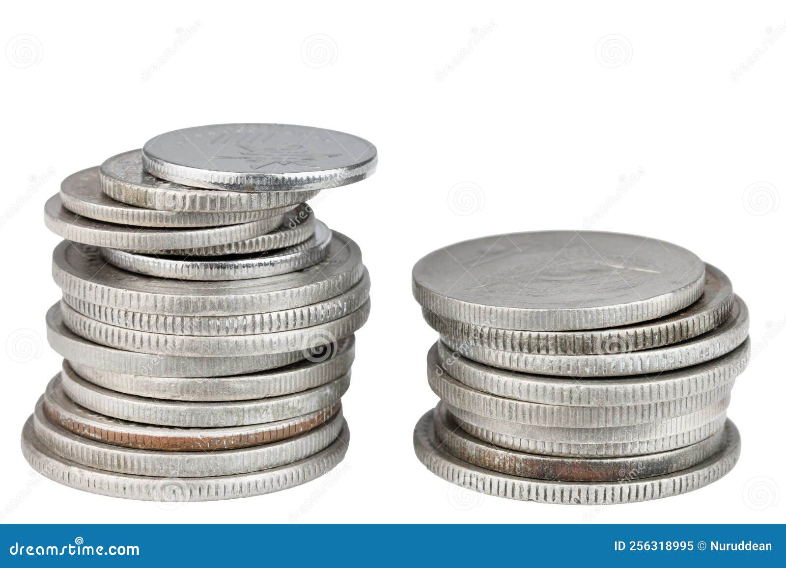 Stack of Coin Isolated on White Background - Clipping Paths Stock Image ...
