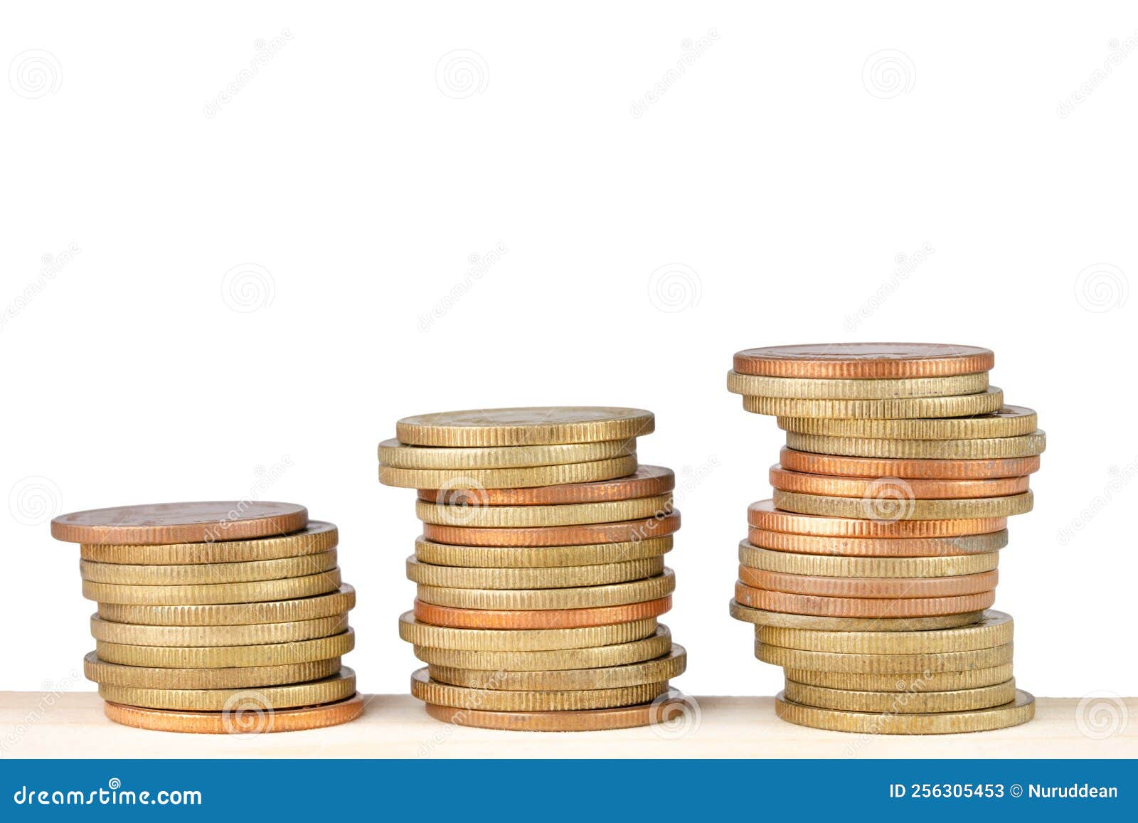 Stack of Coin Isolated on White Background, Concept for Savings ...