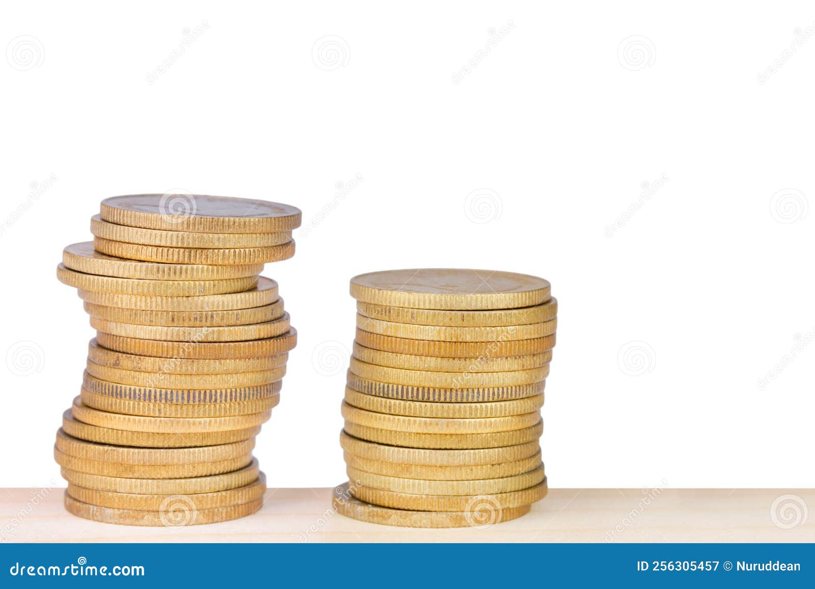 Stack of Coin Isolated on White Background , Concept for Savings ...