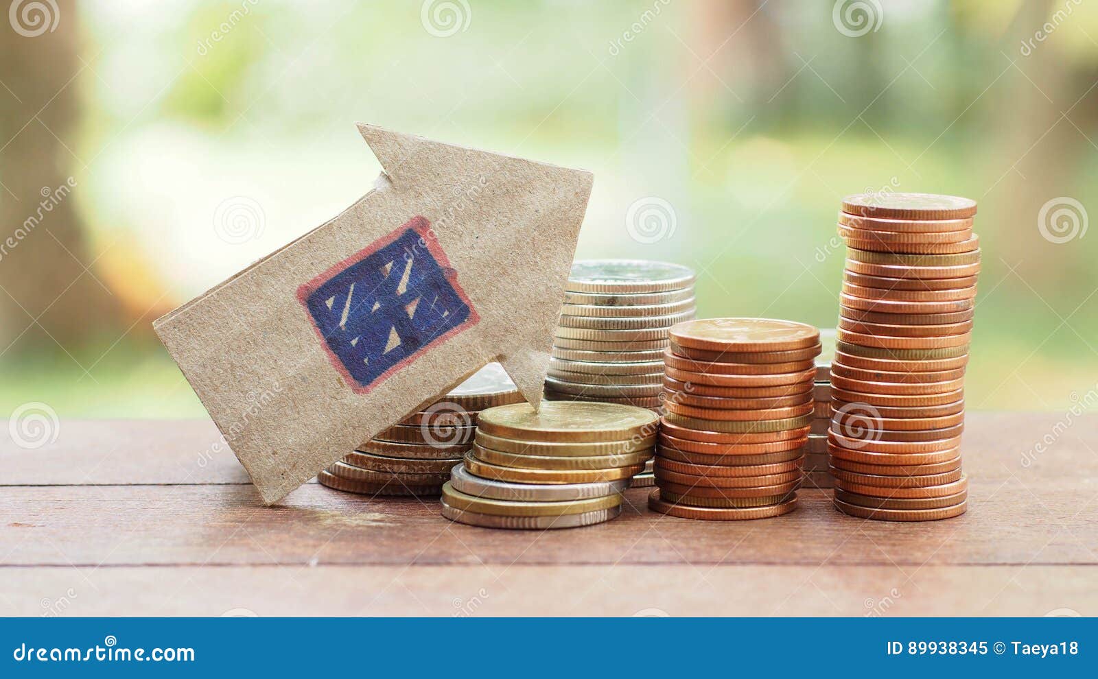 Stack of Coin and Paper House Stock Image - Image of collect, banking ...