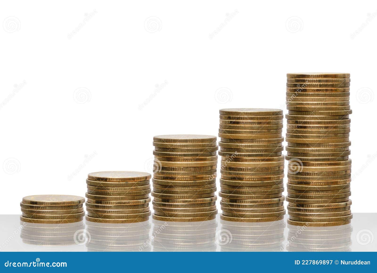 Stack of a Coin Showing Increase Graph Stock Image - Image of grow ...