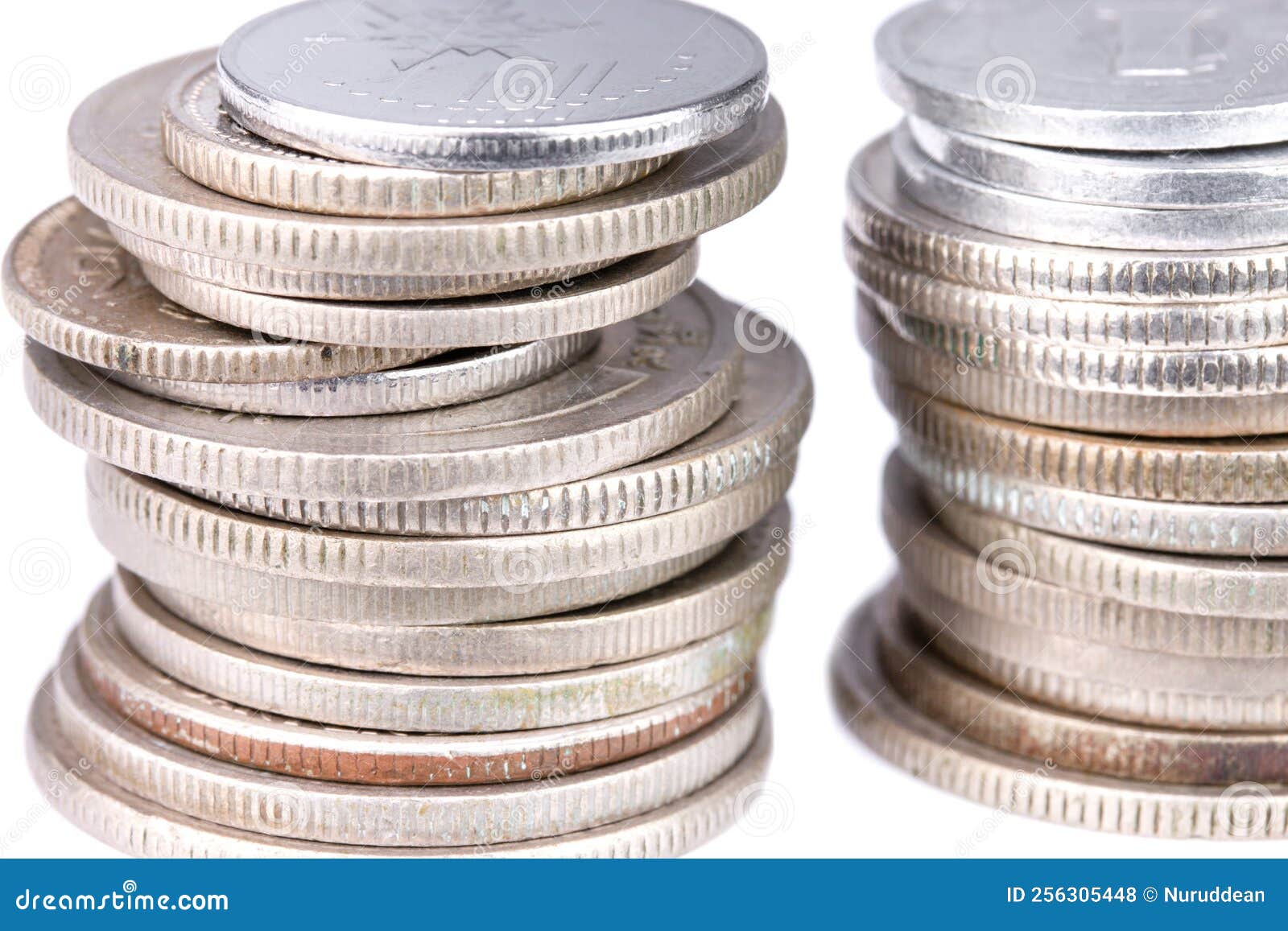 Stack of Coin on White Background, Concept for Savings Stock Photo ...