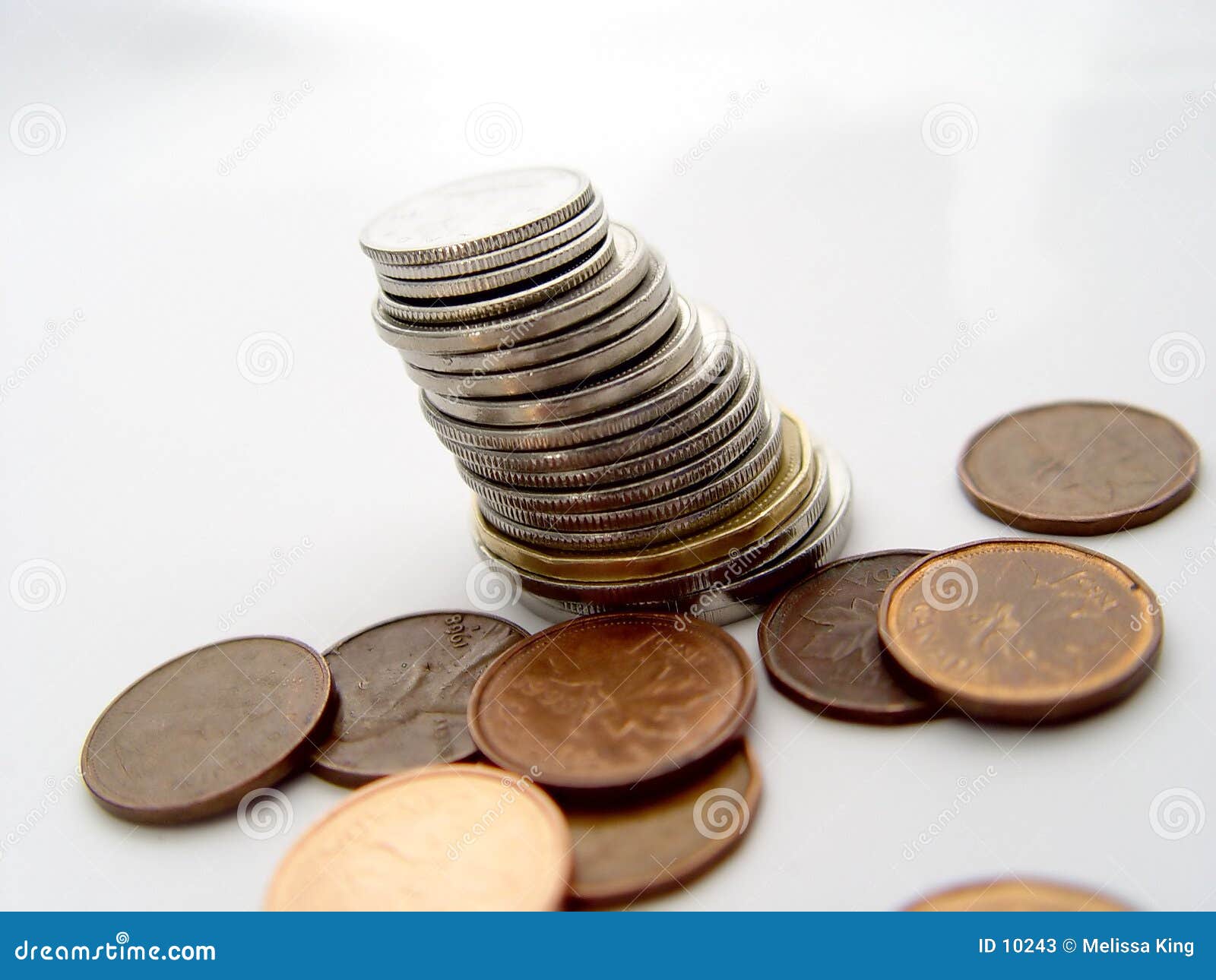 Stack of coins stock image. Image of change, penney, cool - 10243