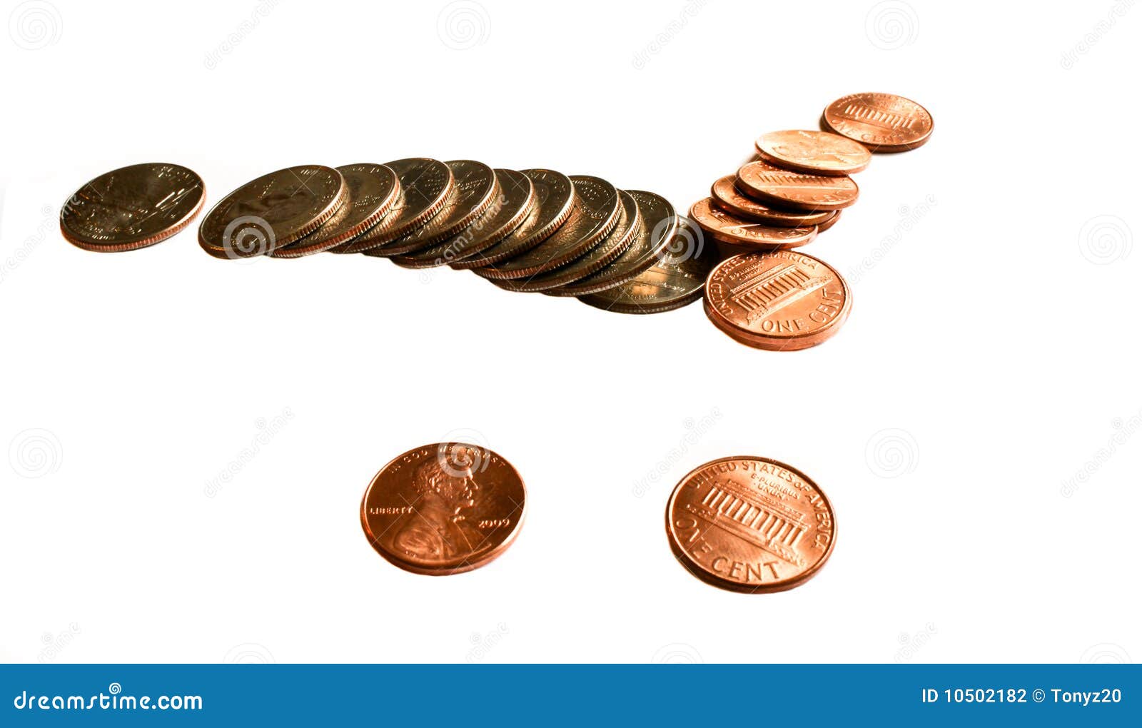 Stack of coins stock photo. Image of metal, cent, banking - 10502182