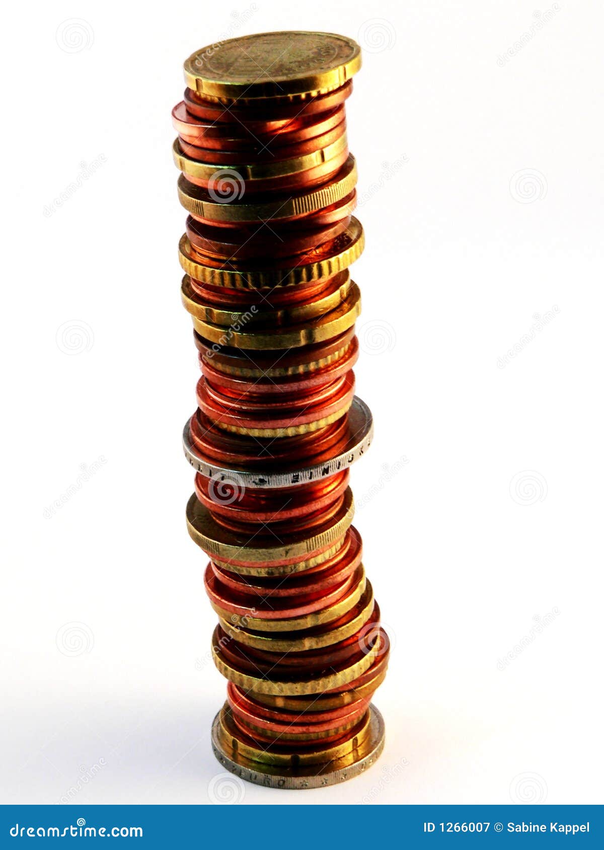 Stack of coins stock image. Image of currencies, accounting - 1266007