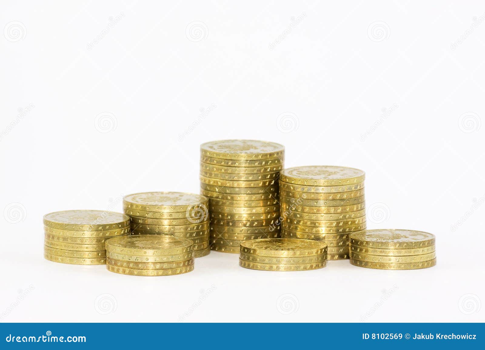 Stack of coins stock image. Image of gold, isolated, payout - 8102569
