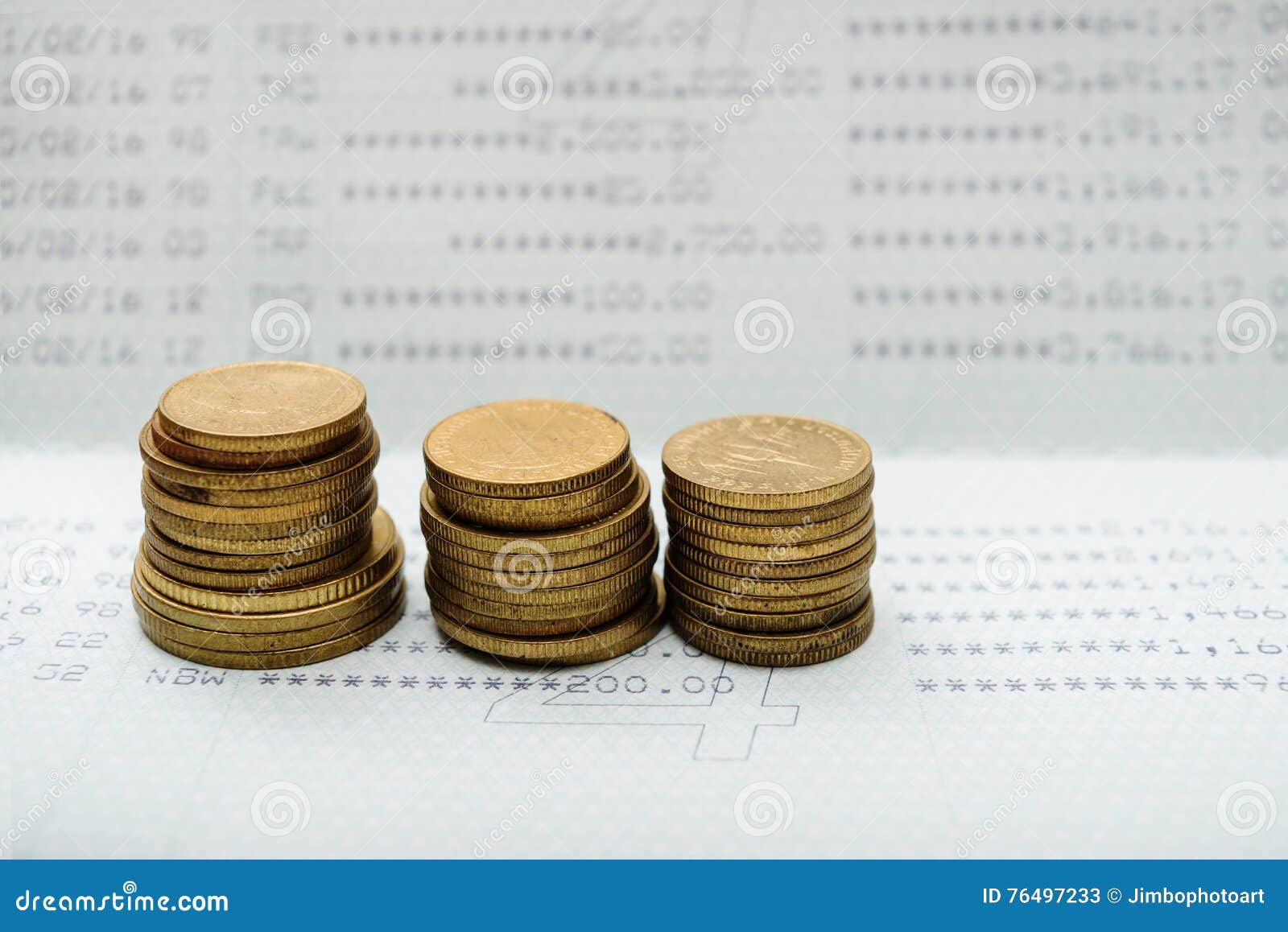 Stack of Coins with Account Bank Stock Image - Image of diagram, count ...
