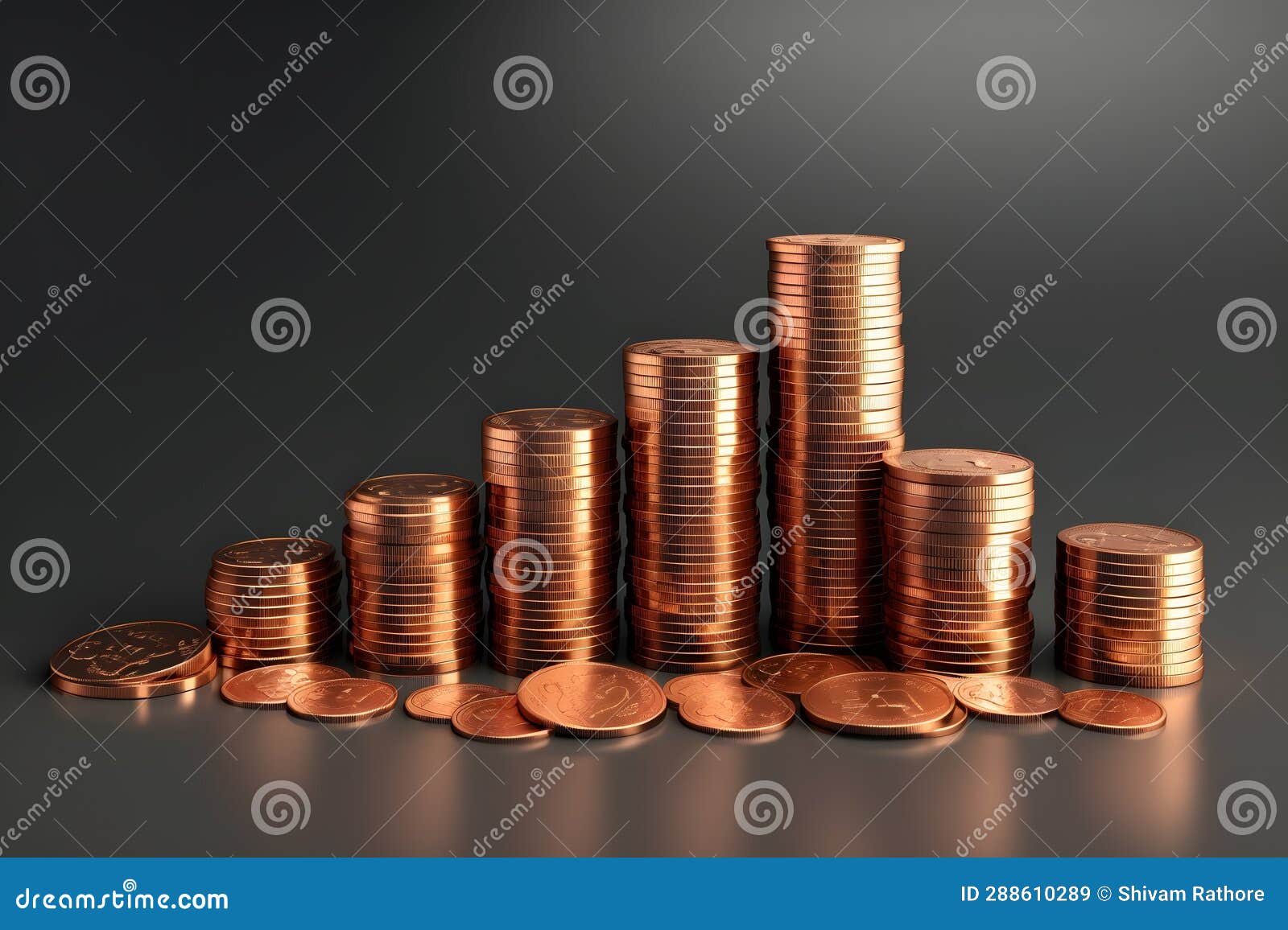 A Stack of Coins Arranged in a Neat and Orderly Manner. AI Generated ...