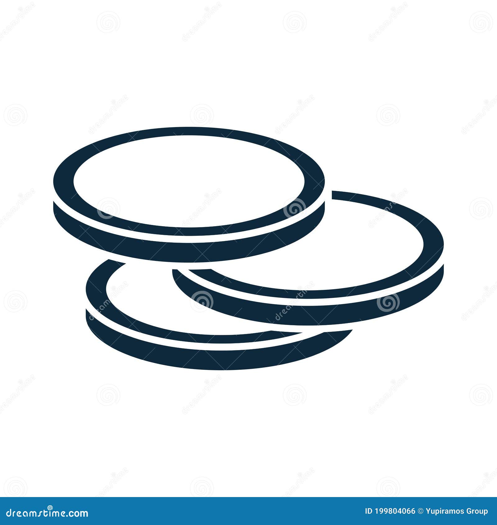 Stack of Coins Currency Money Silhouette Icon Stock Vector ...