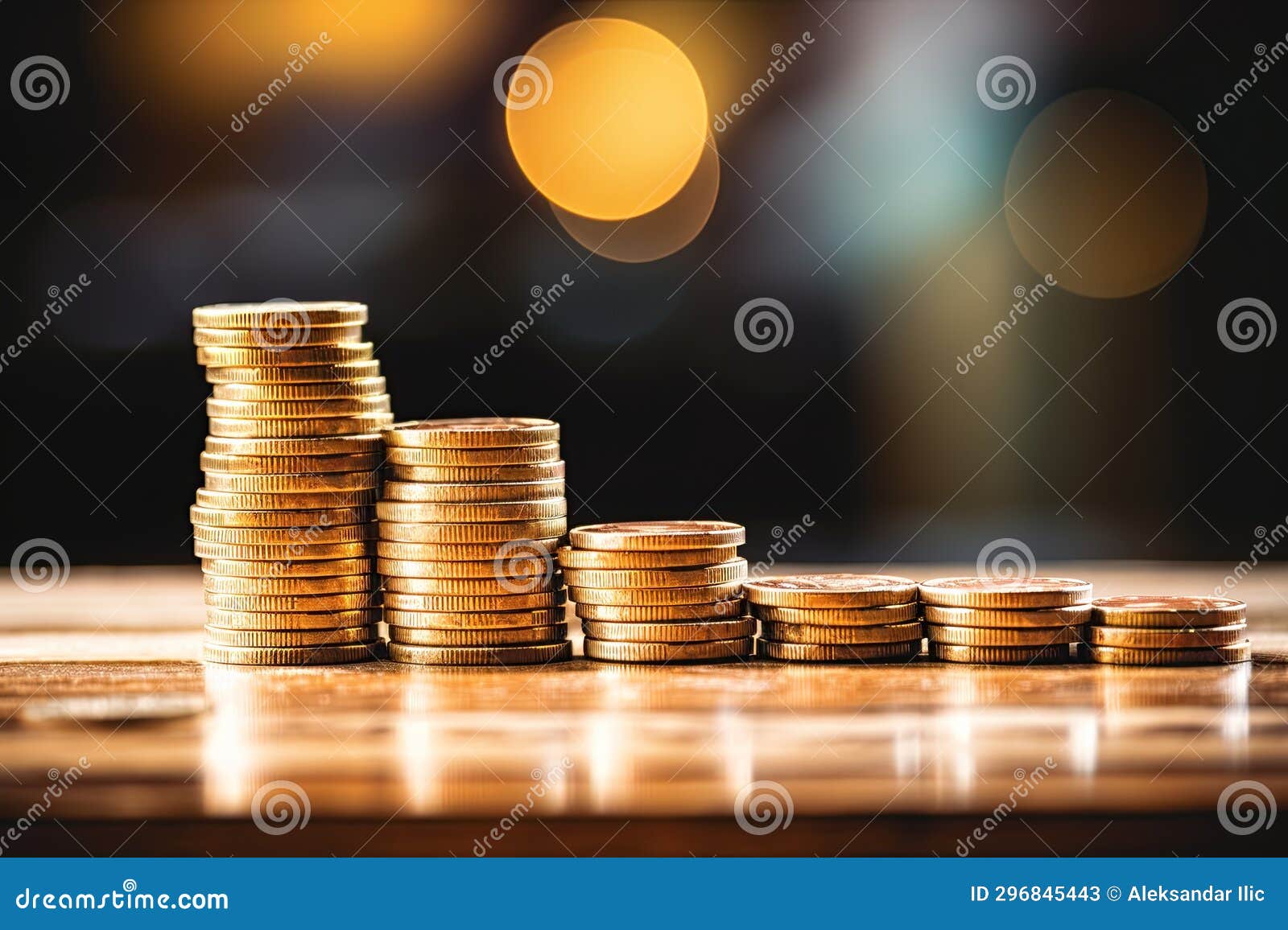 Stack of Coins on a Desk. Financial, Banking, Investment Concept ...
