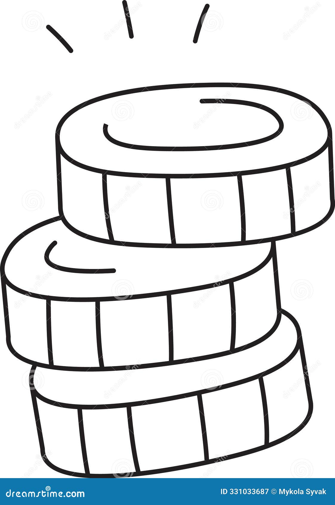 Stack of Coins Doodle stock illustration. Illustration of finance ...