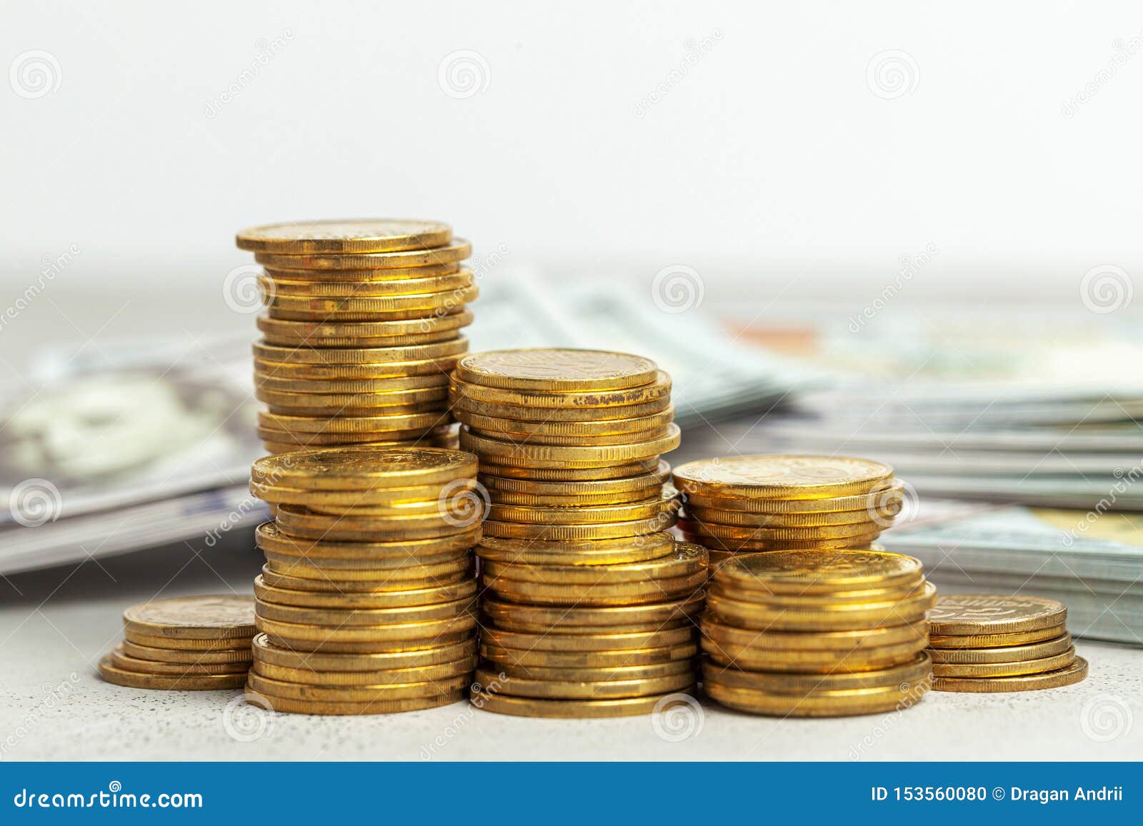Stack of Coins Down the Stairs. the Concept of Bankruptcy and Failure ...