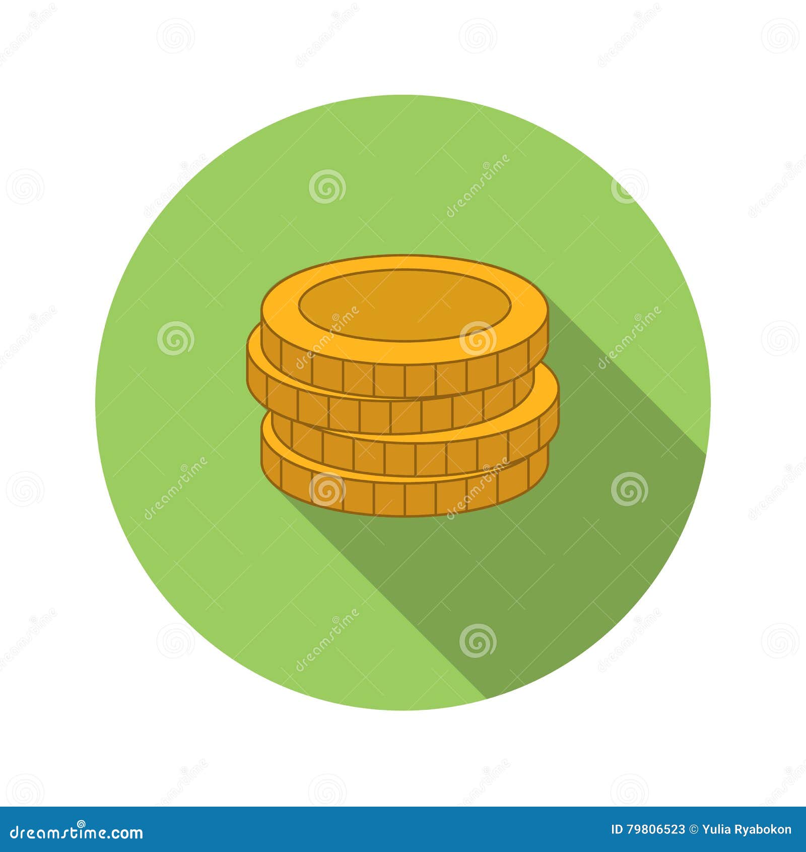Stack of coins flat icon stock vector. Illustration of help - 79806523