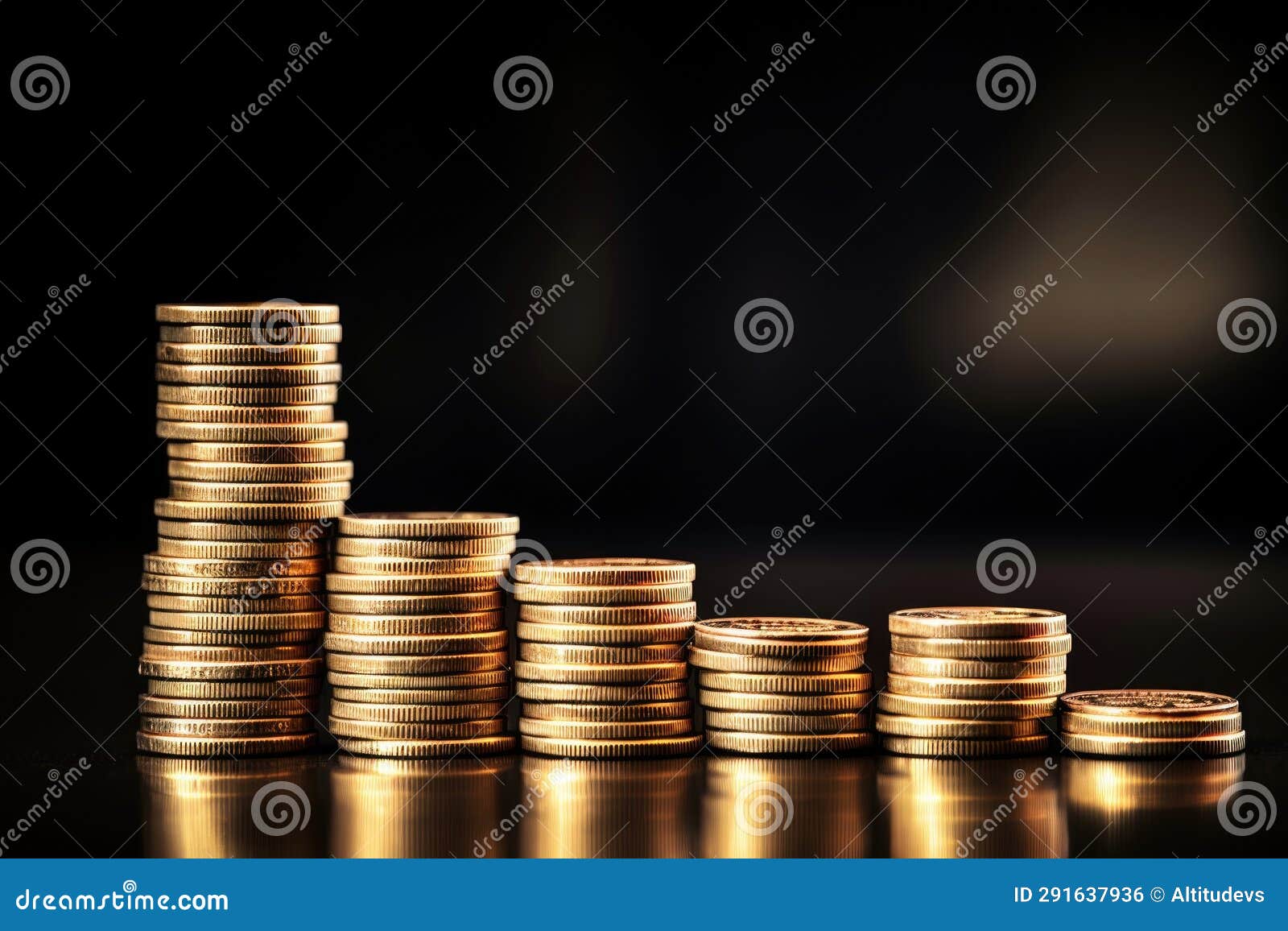 A Stack of Coins Forming an Upward Graph Stock Photo - Image of coins ...