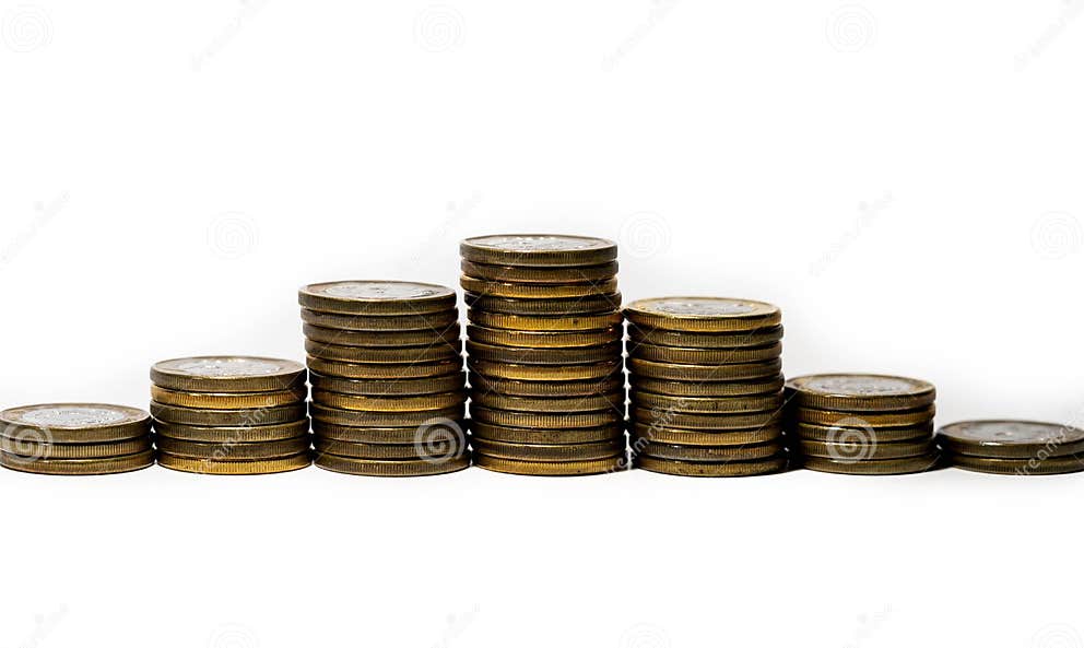 Stack of Coins Going Up. Savings and Investment Concept Stock Photo ...