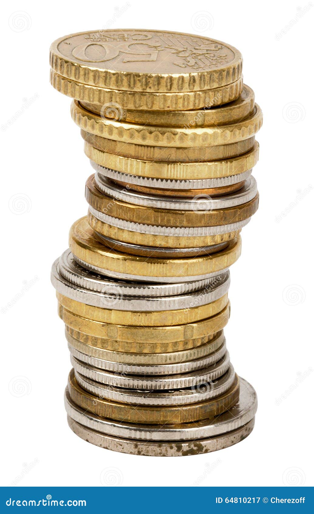 Stack of coins stock image. Image of exchange, gold, money - 64810217