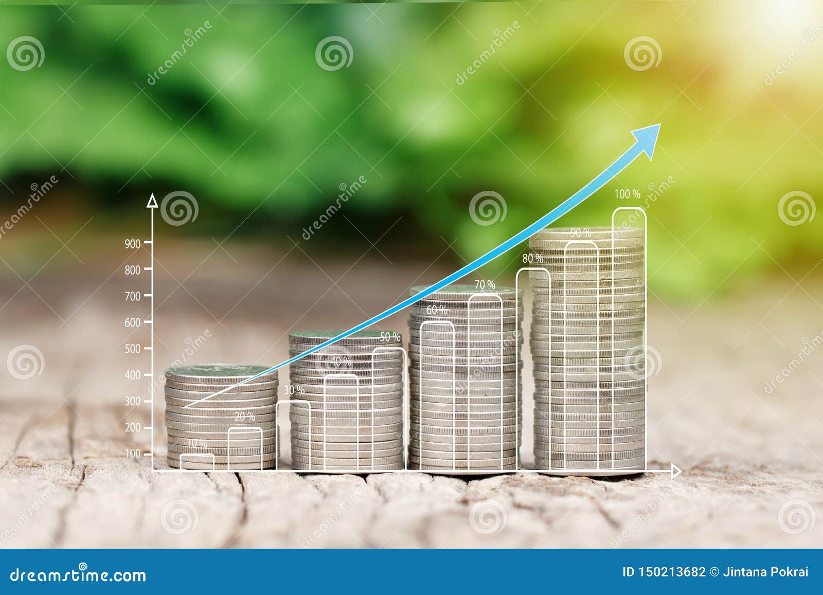 Stack of Coins and Growing Graph Stock Photo - Image of asian, double ...